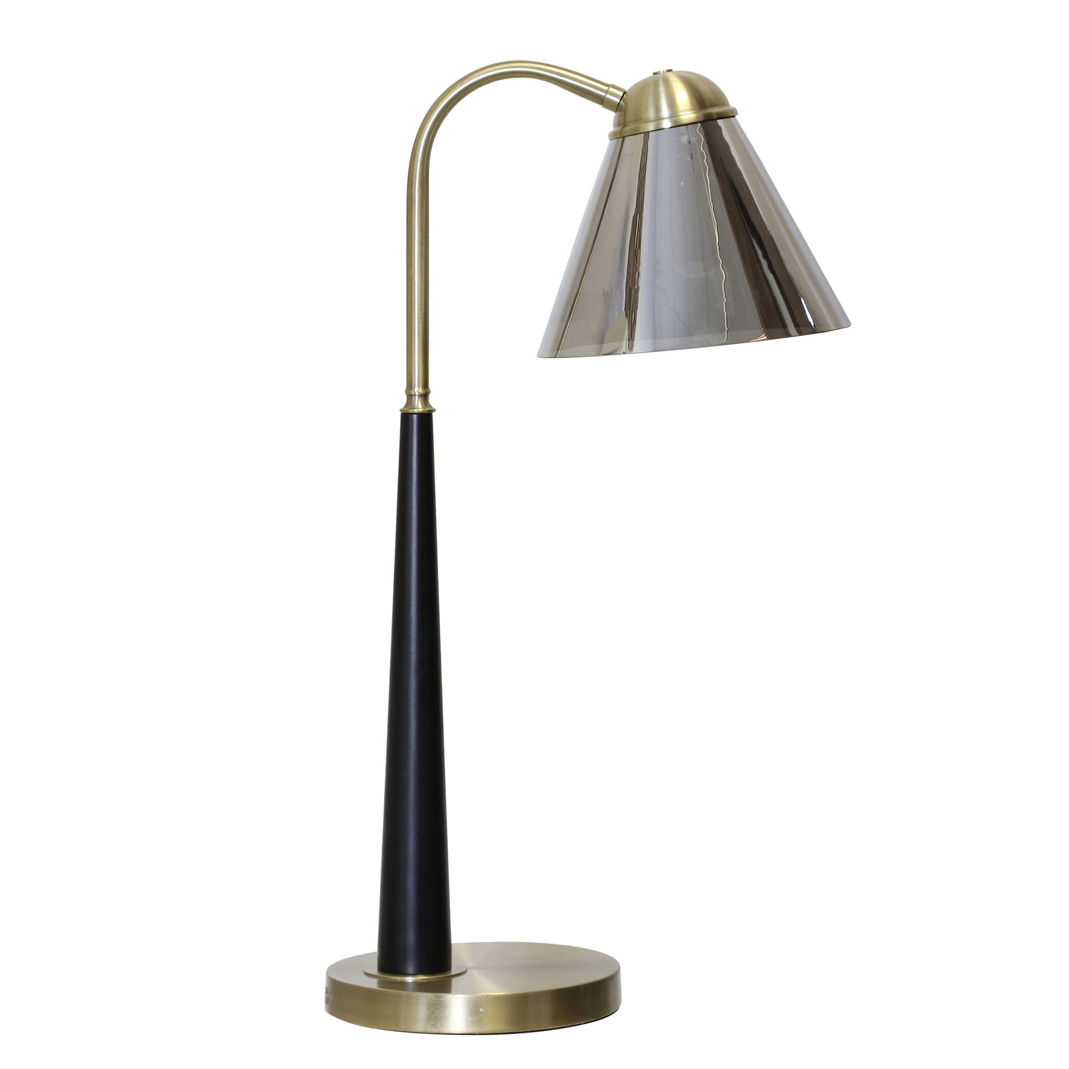 Mercer41 Cambridge - Steel Table Lamp - Smoked Glass Shade - Wayfair Canada