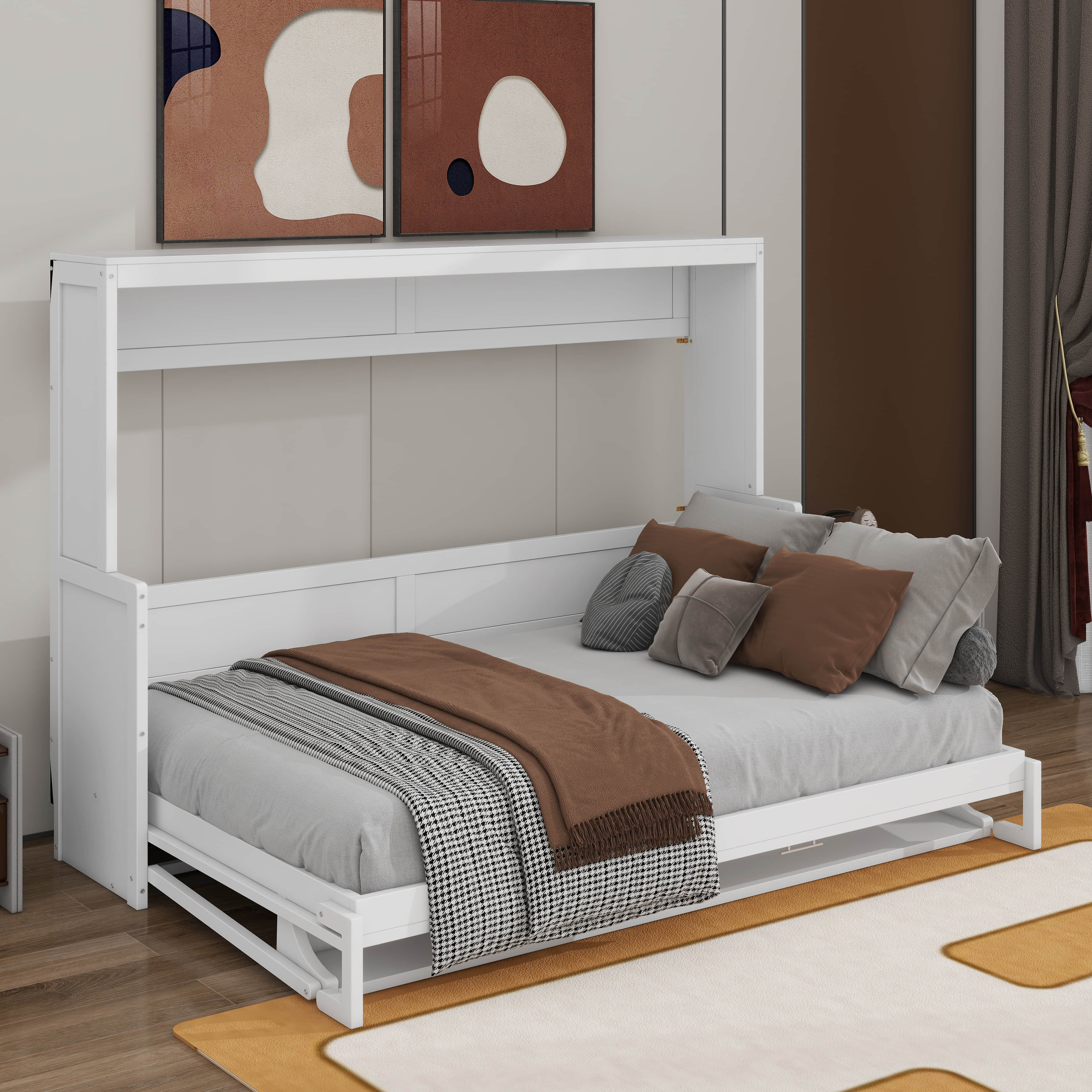 Red Barrel Studio® Murphy Bed With Hydraulic Lift And Desk Design | Wayfair