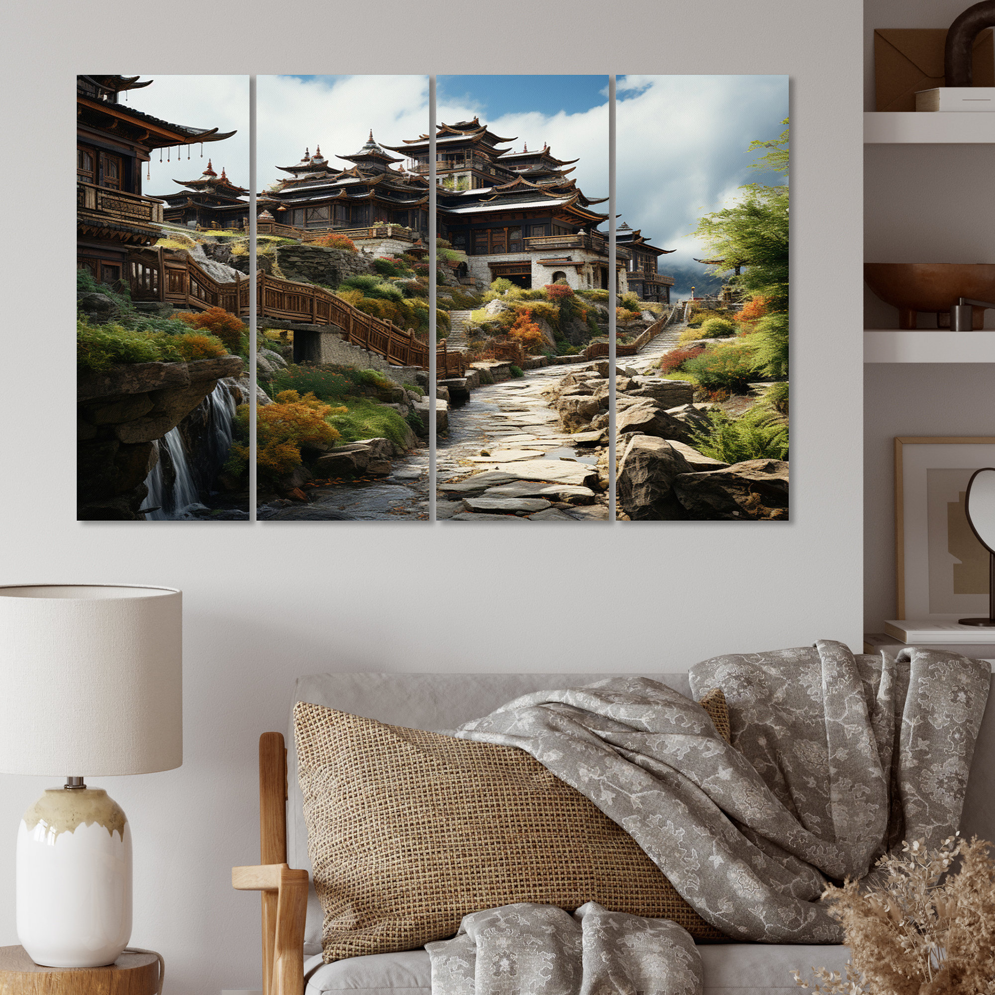 Design Art Asian Art Tibetan Monastery VI - Asian Art Metal Wall Decor ...