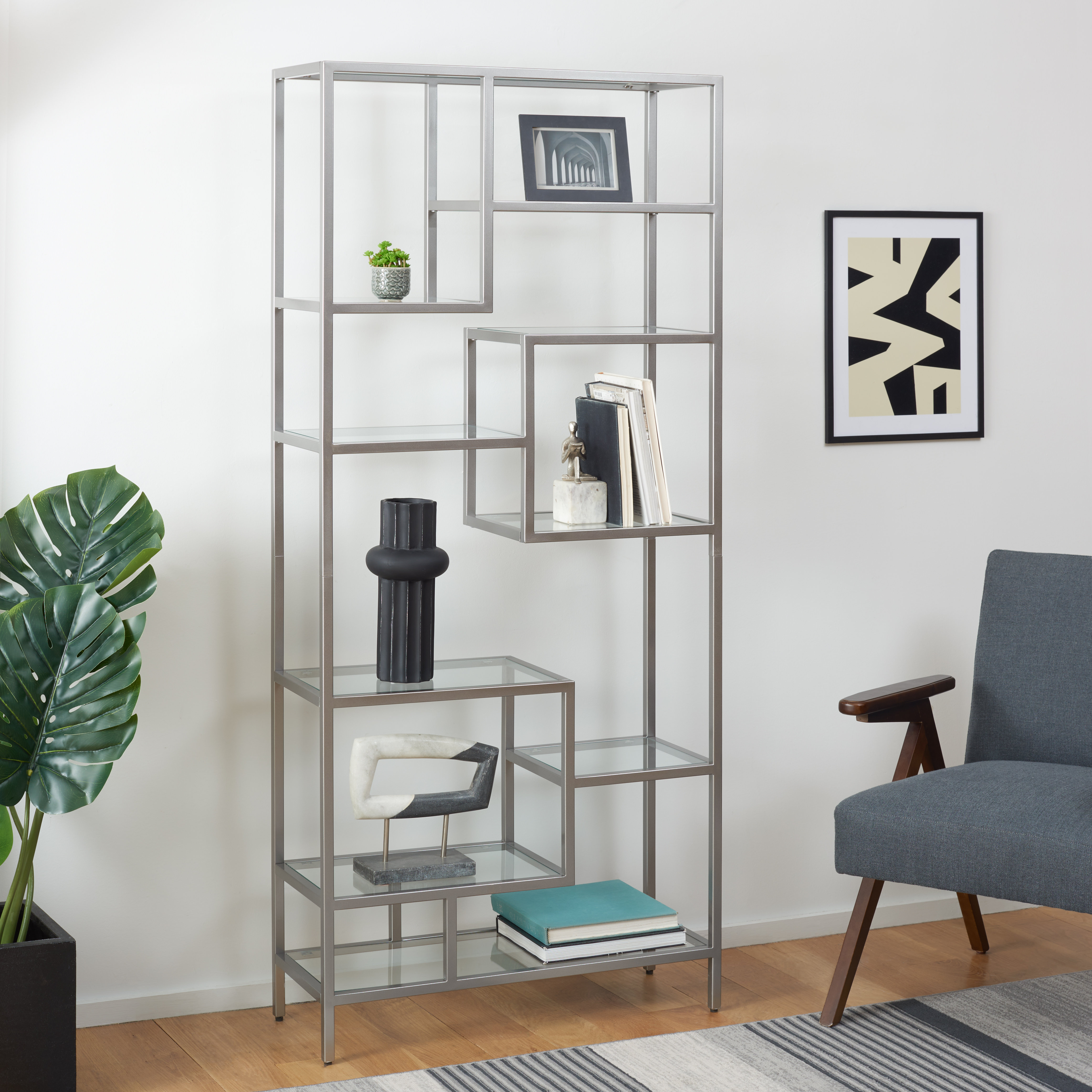 George Oliver Roniel 72" H x 32" W Iron Etagere Bookcase & Reviews ...
