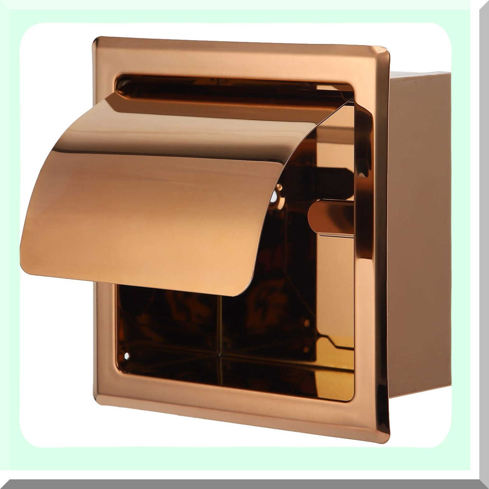 Hokku Designs Stainless Recessed Paper Holder for Commercial Bathrooms ...