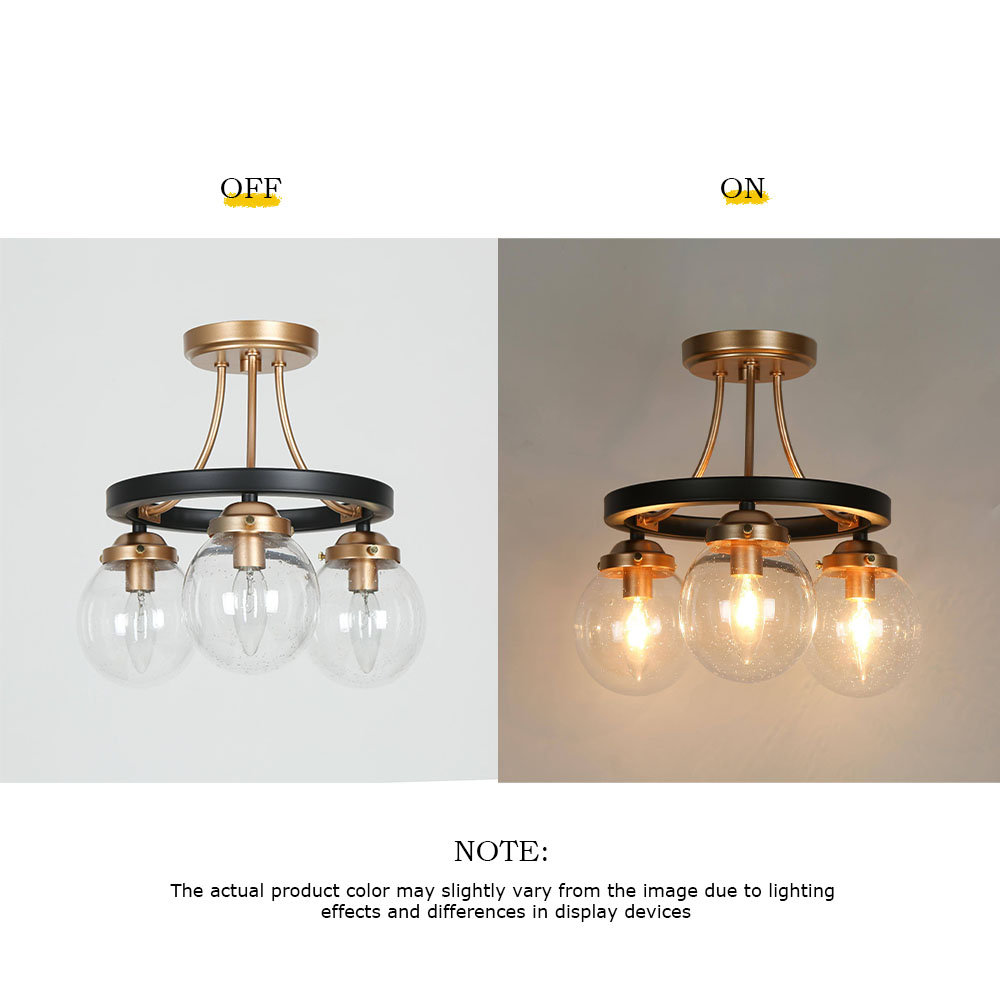 Everly Quinn Deanna Glass Semi Flush Mount & Reviews | Wayfair