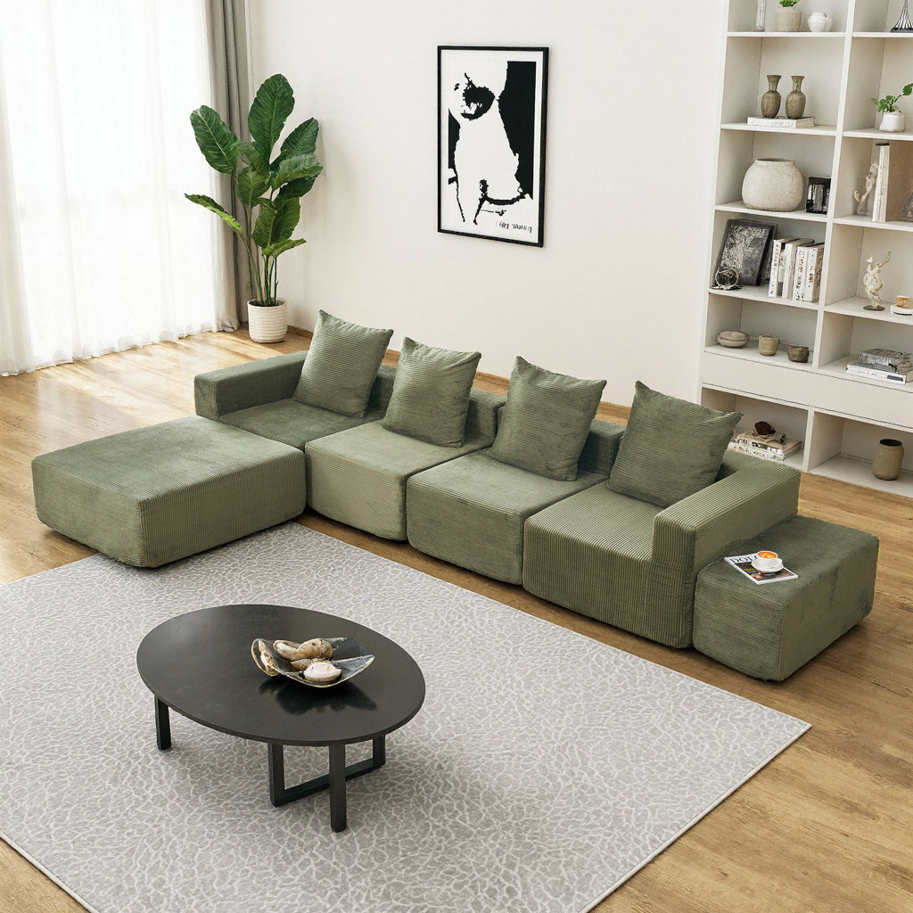 Latitude Run® Cloud Couch Modular 4-Seat Sofa Sectional with Chaise and ...