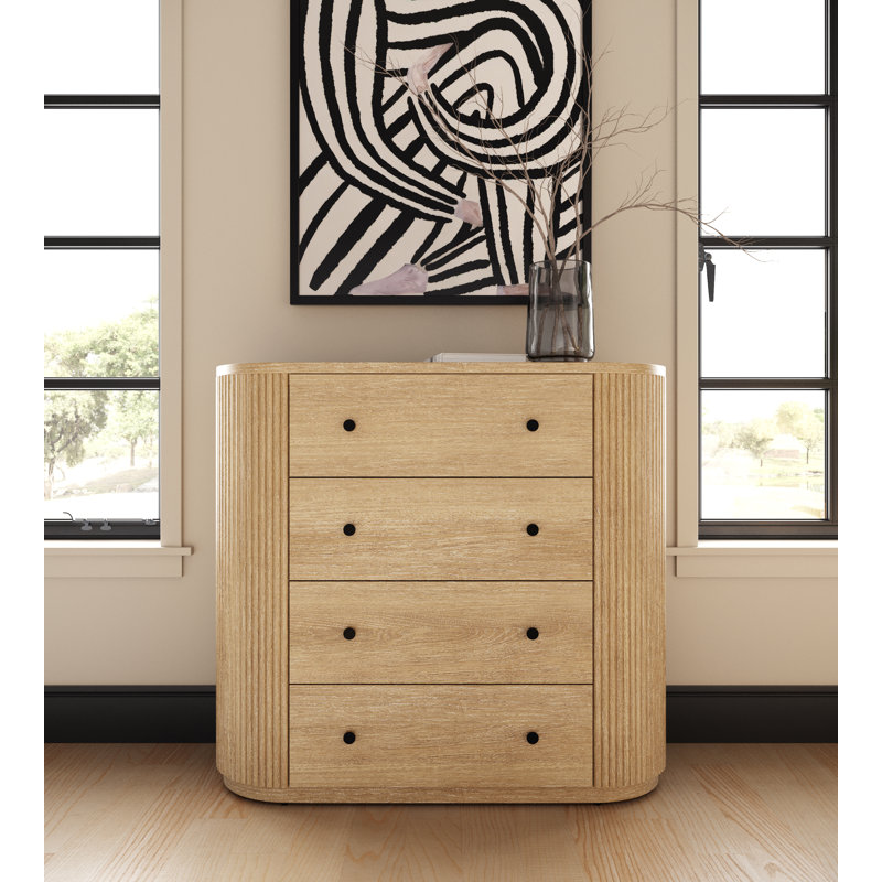 Joss & Main Fitzroy - Modern Natural Acacia Chest | Wayfair