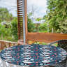 Bungalow Rose Narwhal Fitted Round Tablecloth Diameter Royal Blue Pale ...