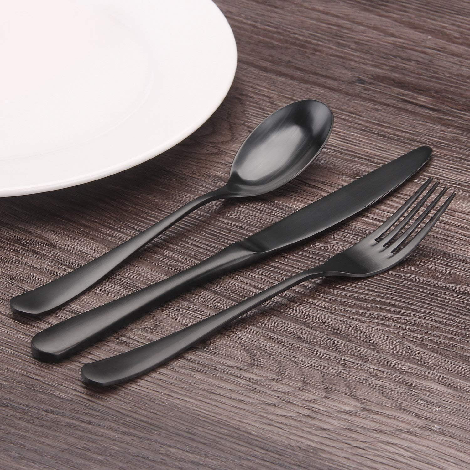 XY Matte Black Silverware Set | Wayfair