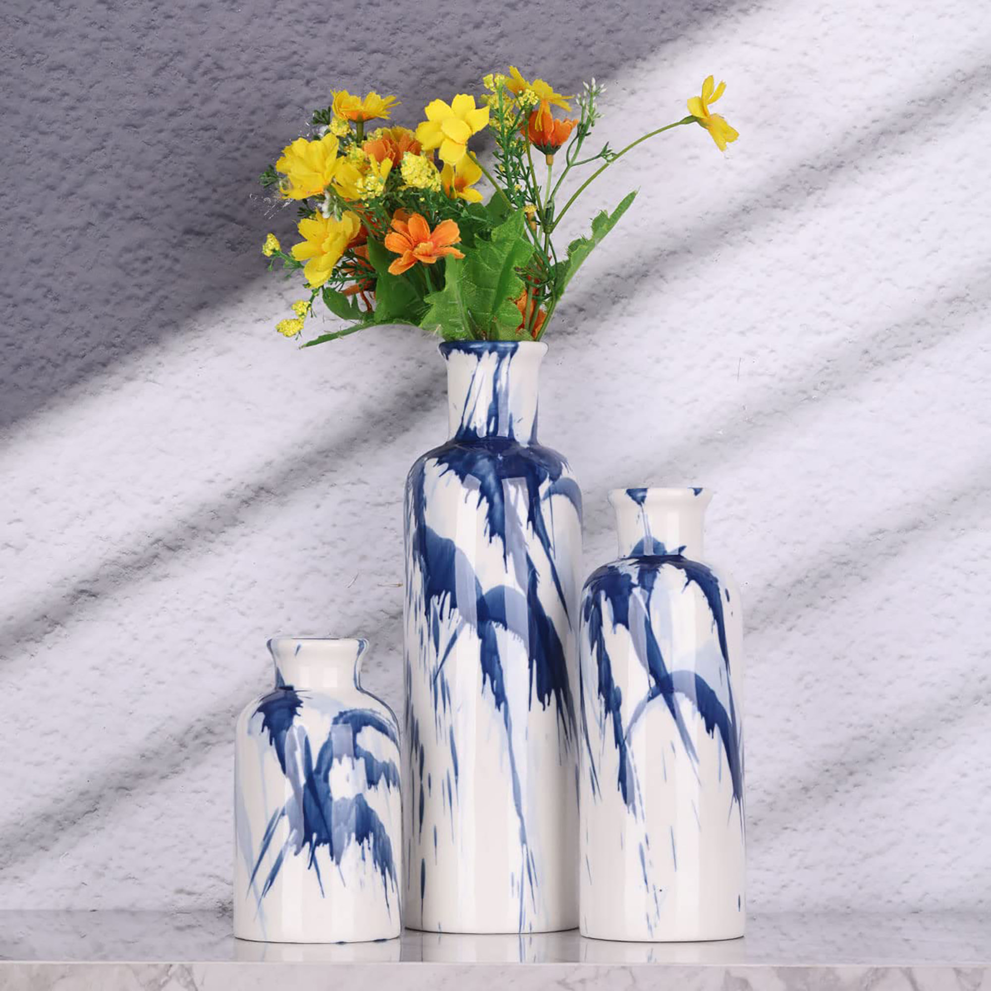 Orren Ellis Ceramic Vase 3 Piece Set | Wayfair
