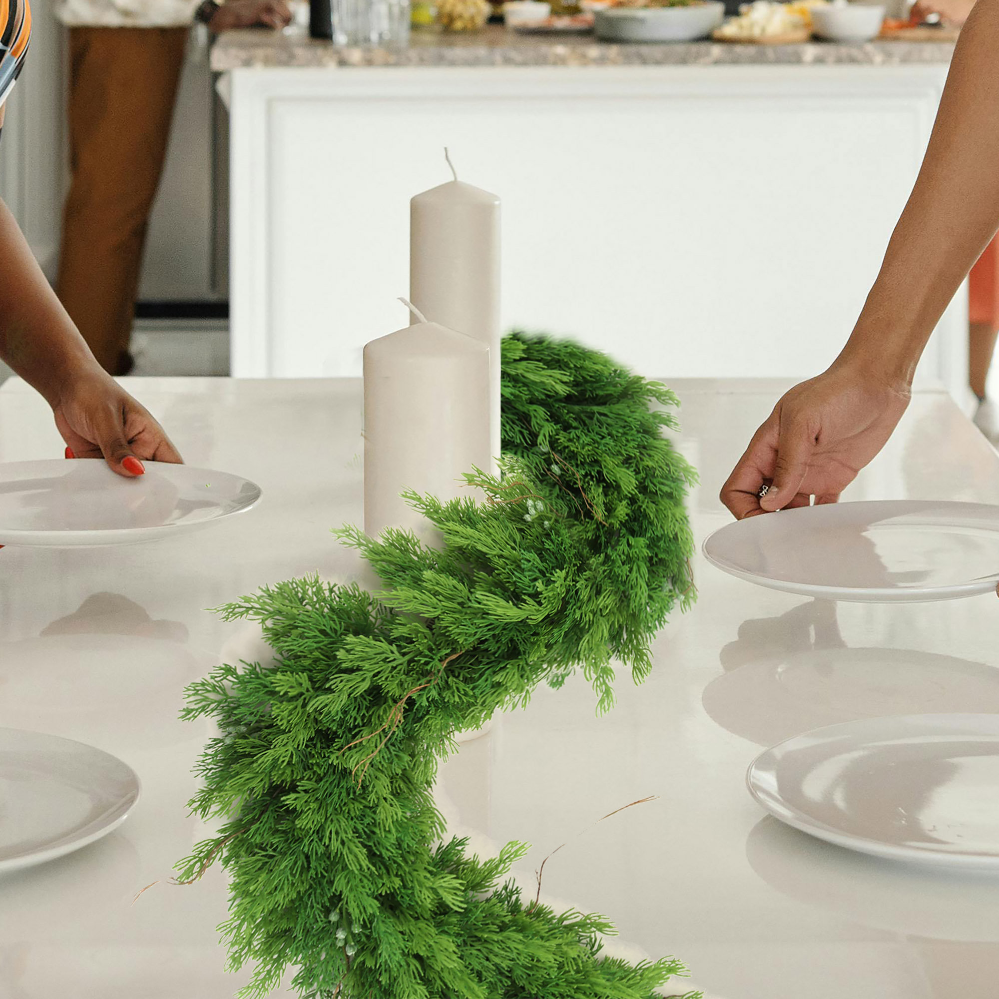 Primrue 6-Foot Juniper Garland with Realistic Green Berries & Brown ...