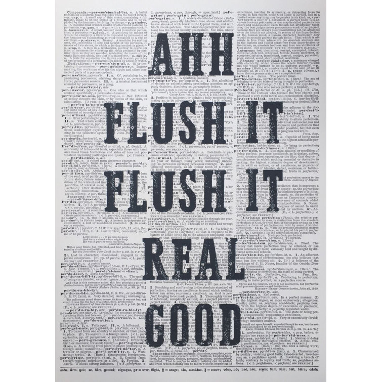 Maturi A3 Flush It Dictionary Print - Funny Bathroom Quote - Bathroom ...
