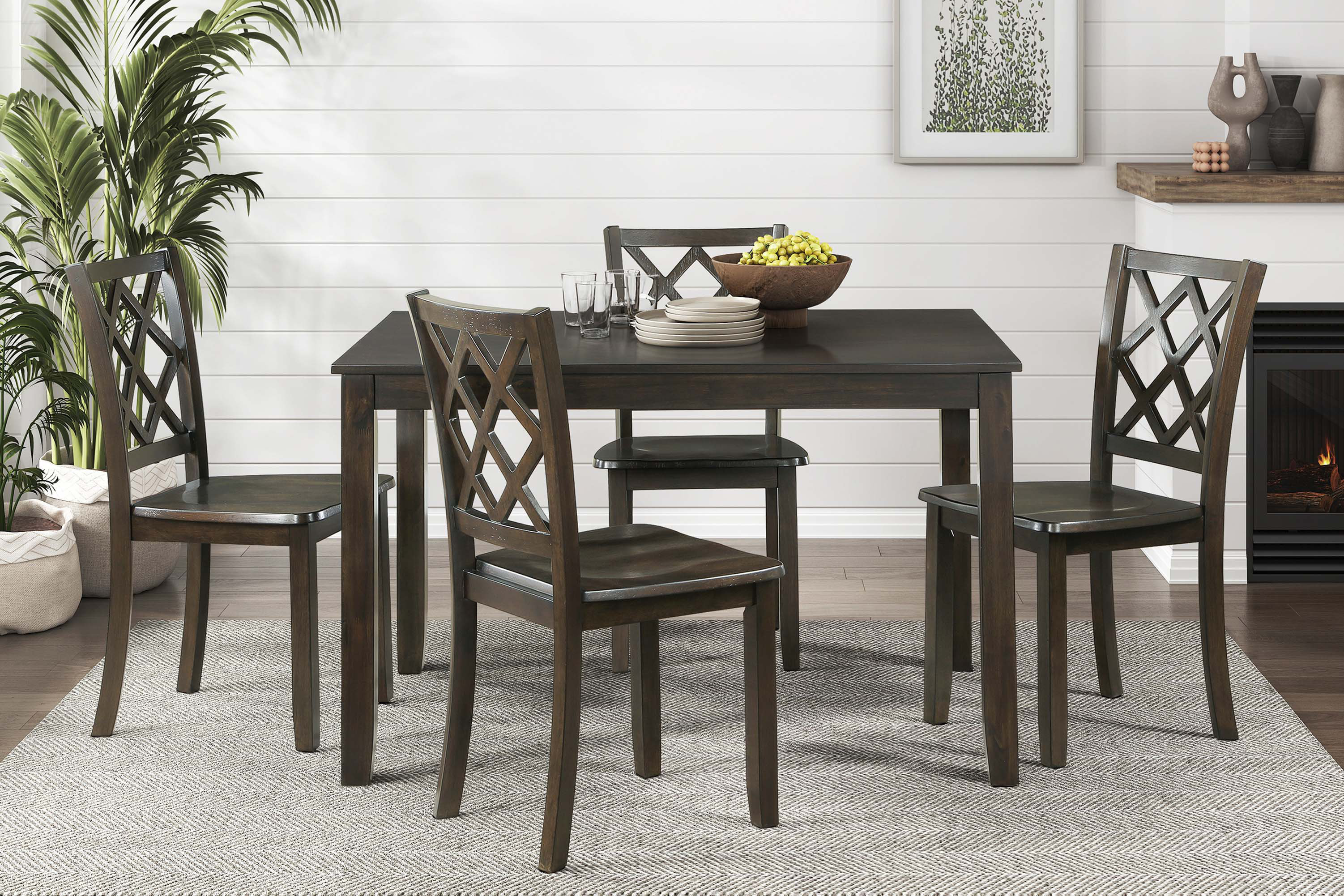 Red Barrel Studio® Classic Transitional 5Pc Dining Set Dining Table And ...