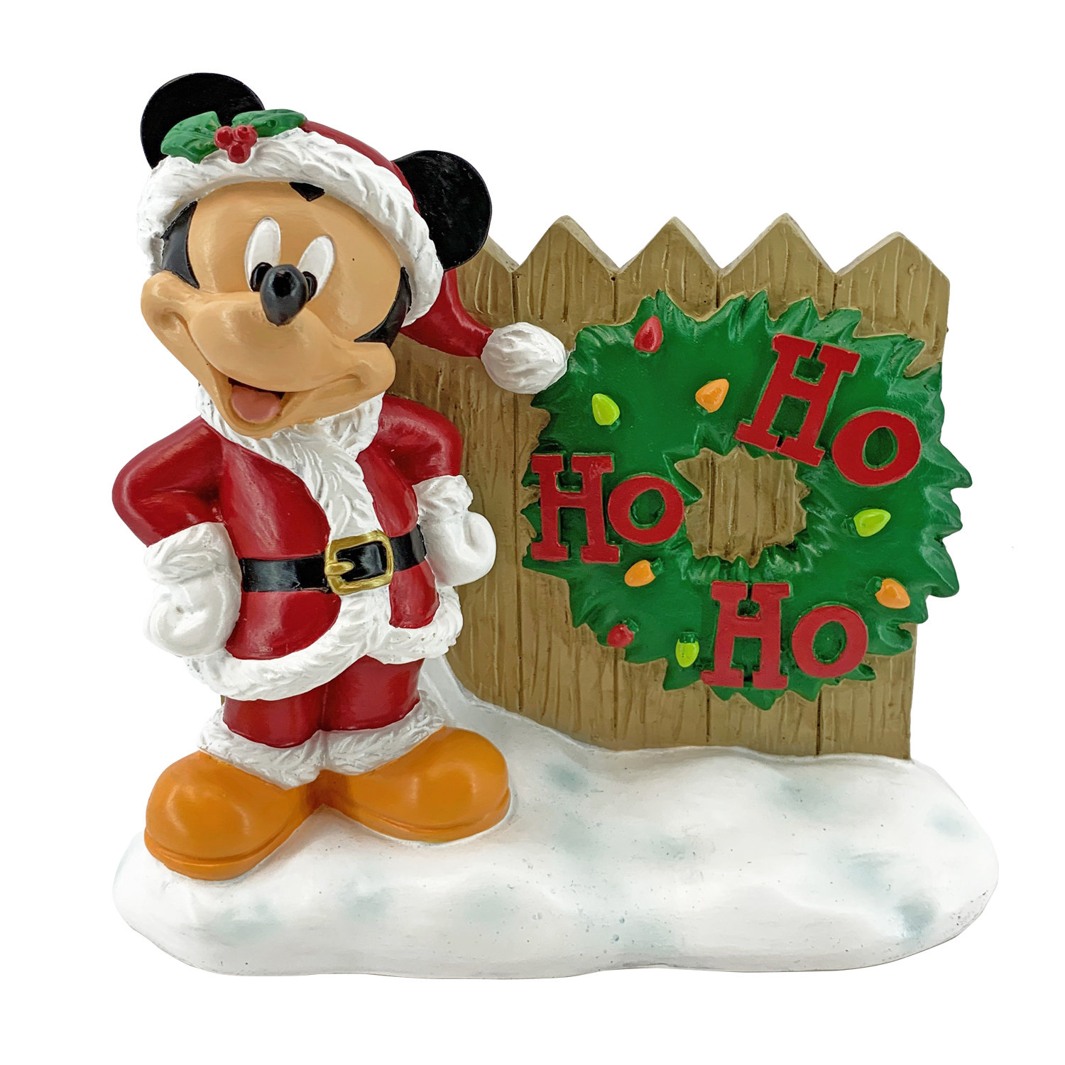 Back Yard Glory Disney Mickey Mouse Ho Ho Ho Fence Garden Statue | Wayfair