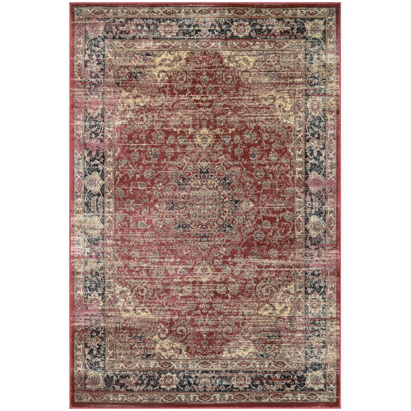 Bungalow Rose Doughlin Oriental Red Area Rug & Reviews | Wayfair