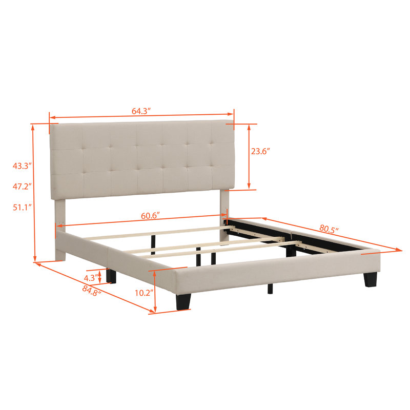 Winston Porter Roi Upholstered Standard Bed & Reviews | Wayfair
