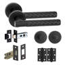 Golden Grace Knurled Hex Cut T-Bar Bathroom Door Handle Set Matt Black ...
