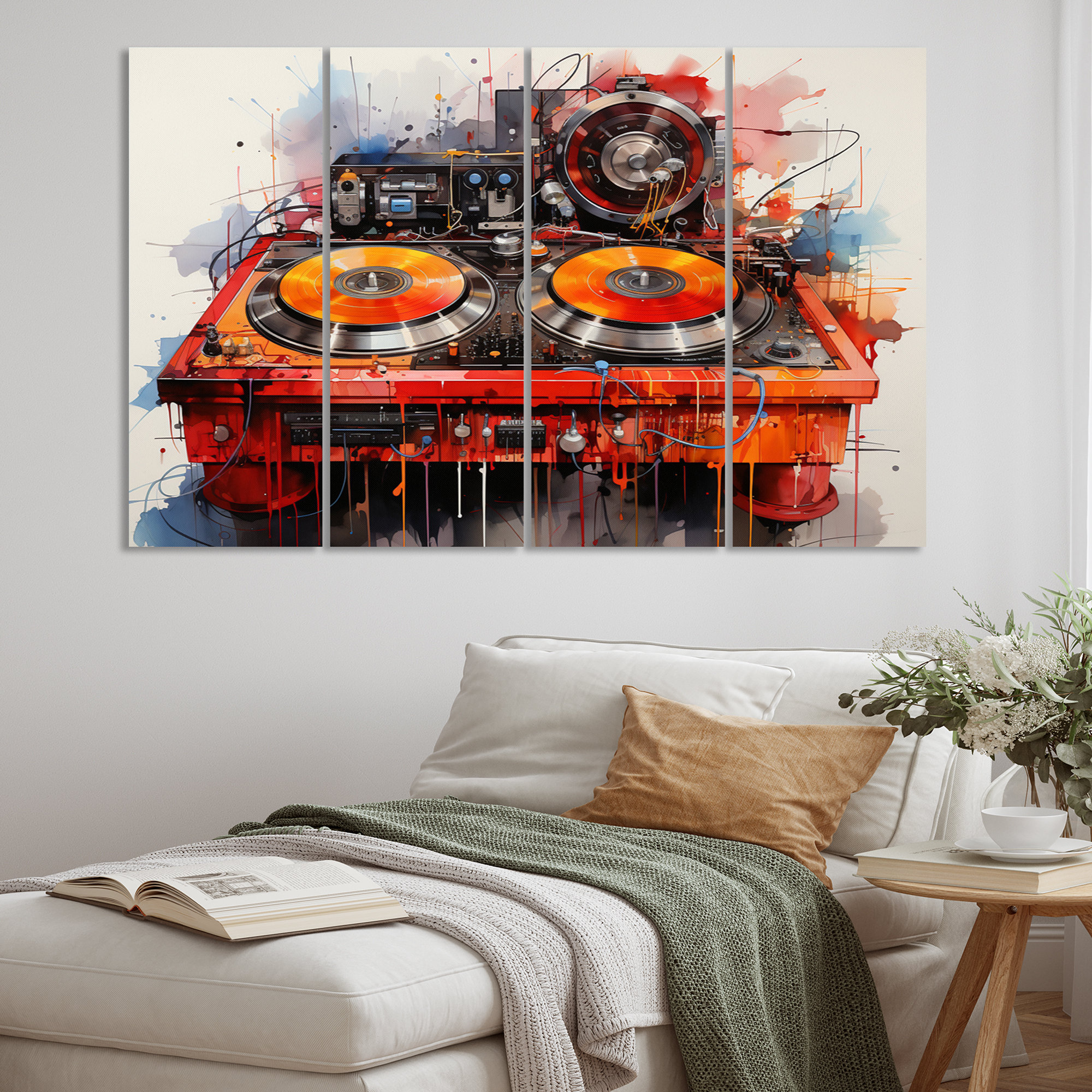 17 Stories " Abstract Turntables Music Boom Boxes I " 4 - Pieces | Wayfair