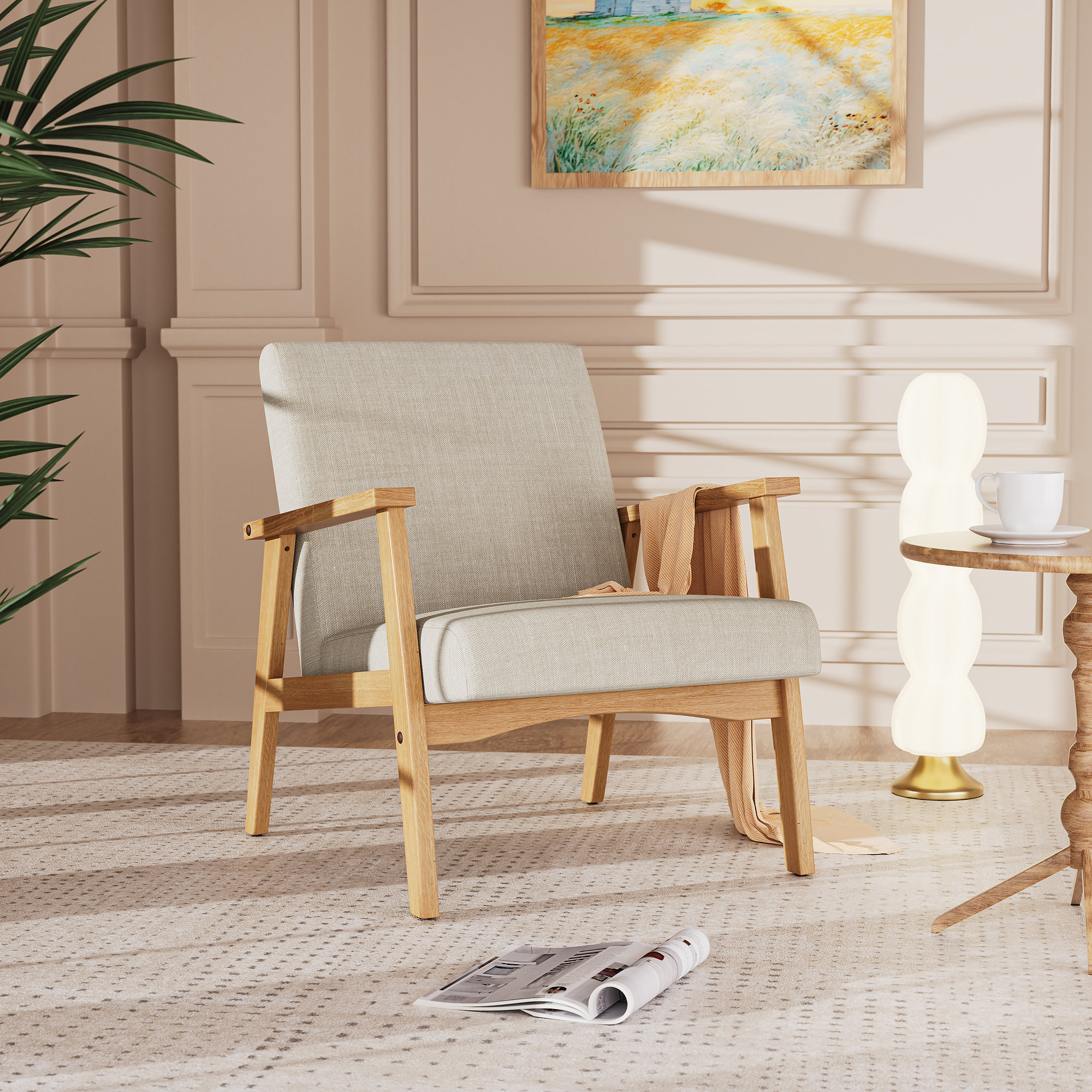 George Oliver Emron Wide Arm Chair Accent Chair ampersandReviews ...