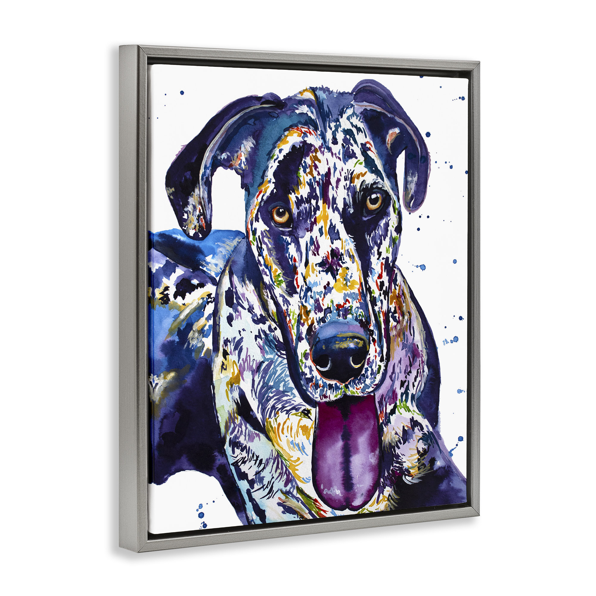 Hokku Designs Great Dane Whimsical Hues Floating Frame, design by ...