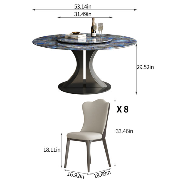 ALLNICEDT Modern simple microlite round dining table set | Wayfair