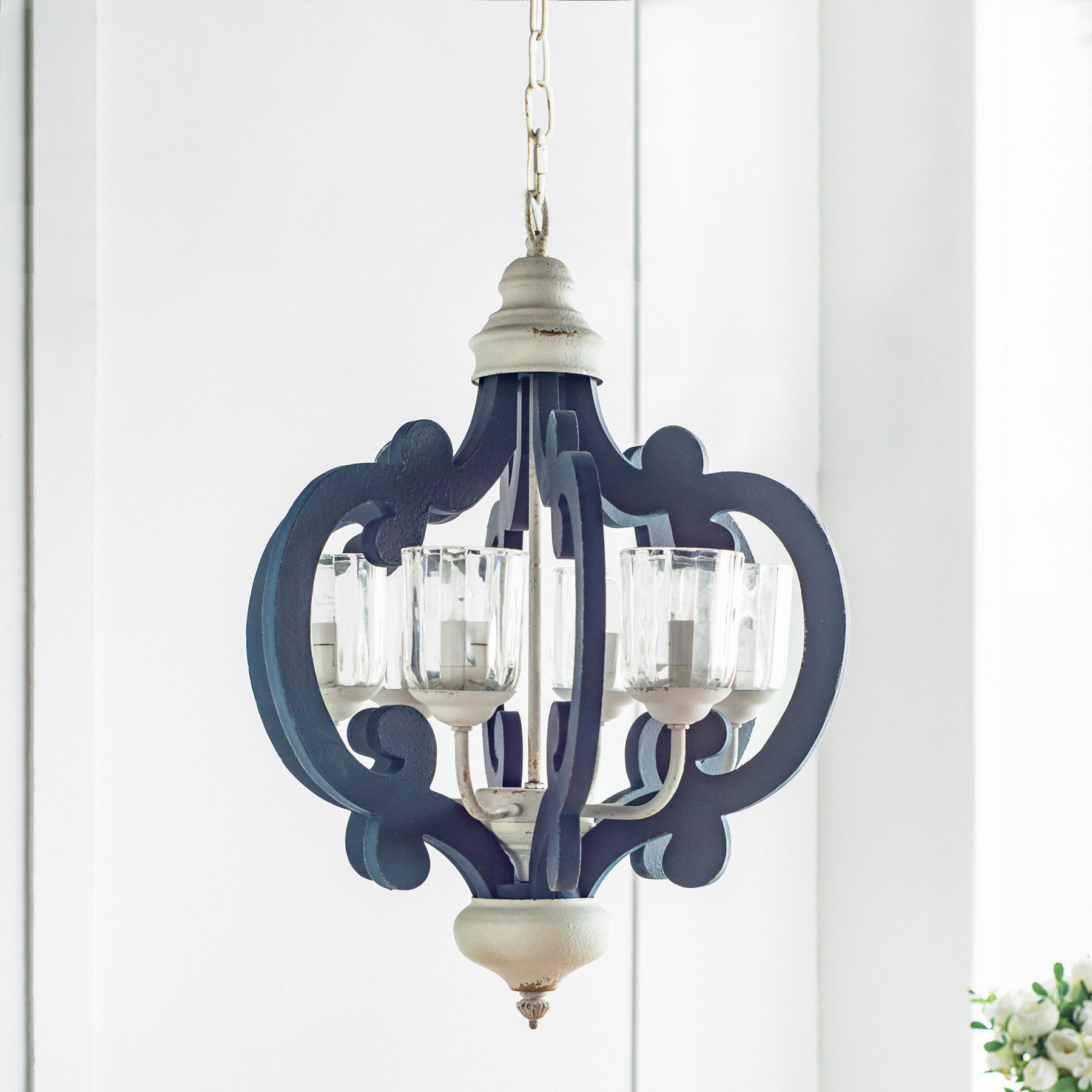 Ophelia & Co. Wood Chandelier 6 - Light Farmhouse Pendant Lighting ...