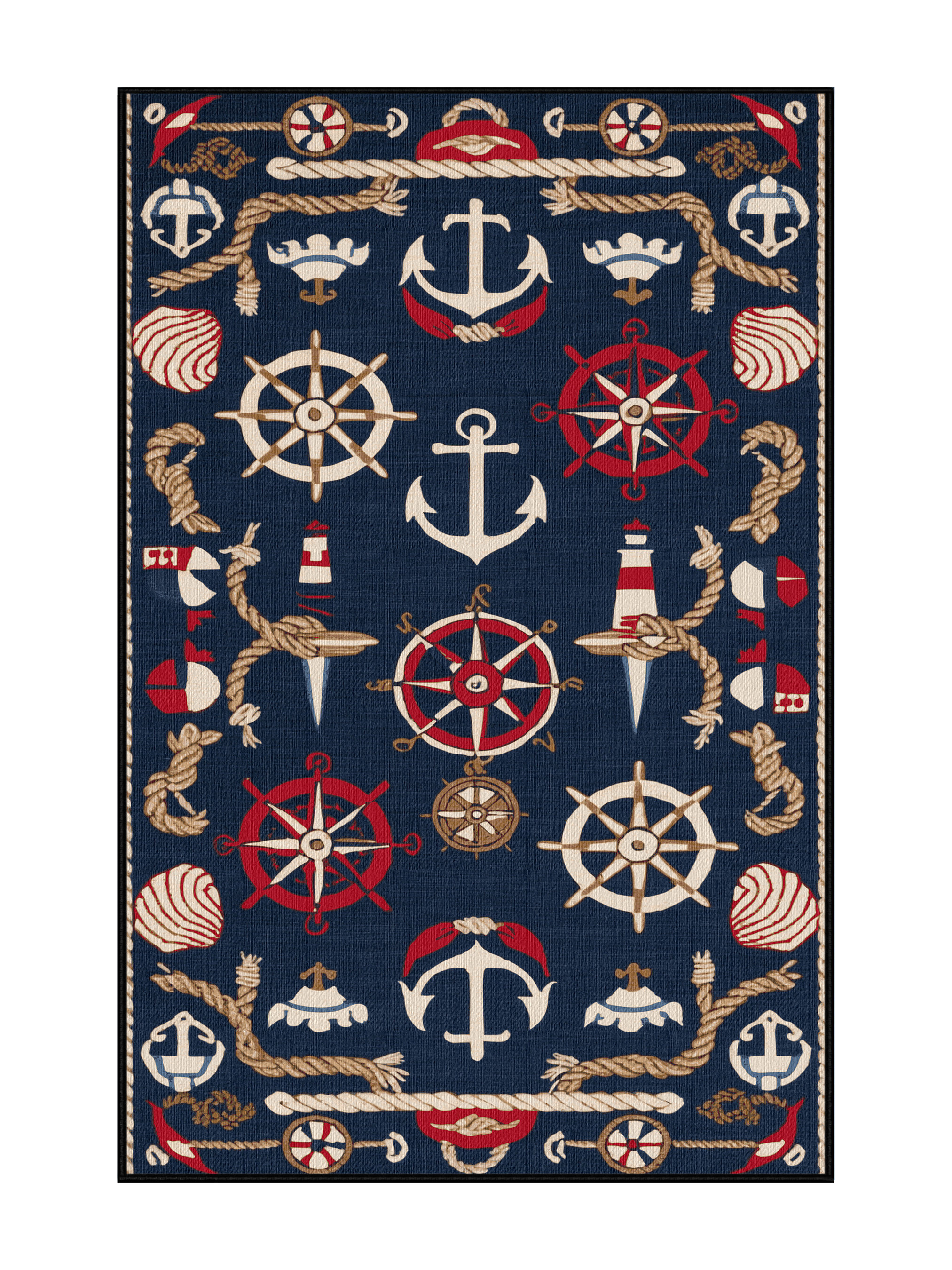 Longshore Tides Washable Maritime Symbols Nautical Area Rug | Wayfair