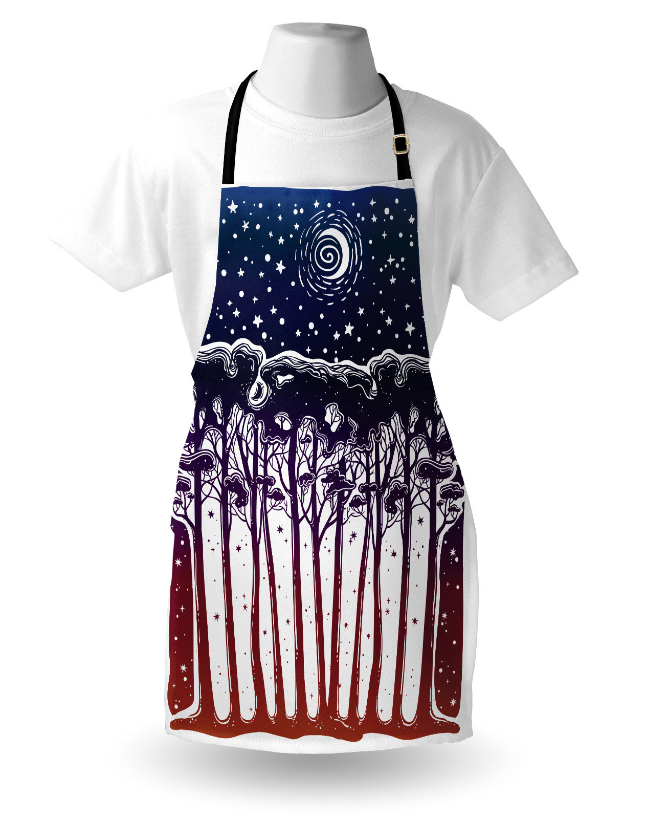 Bungalow Rose Night Apron Unisex Forest Moon Starry Sky Scene Adult ...