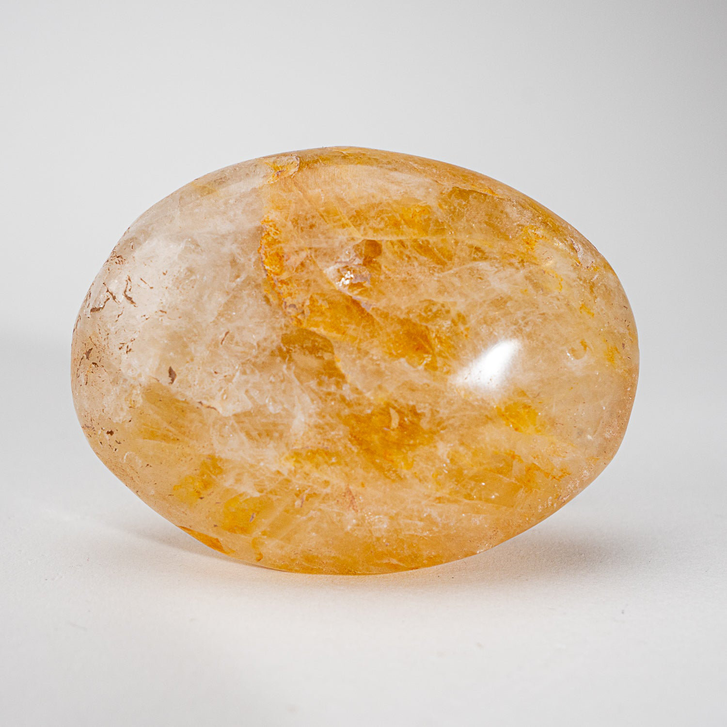 Astro Gallery of Gems Genuine Polished Lemon Quartz Palm Stone | Wayfair
