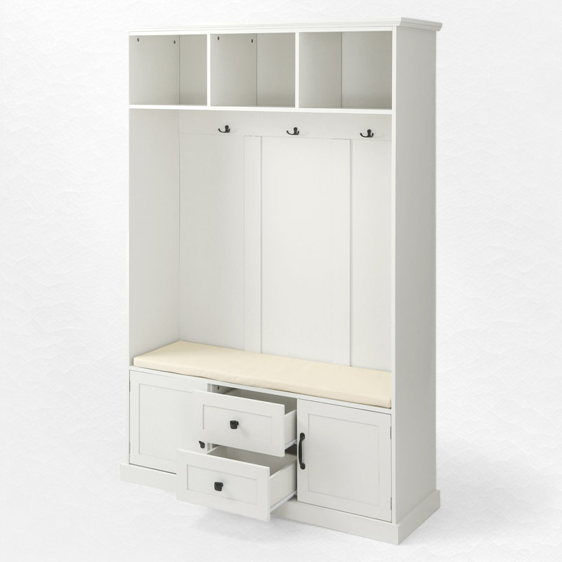 Red Barrel Studio® Rafkind Hall Tree with Bench with 3 Hooks , Coat ...