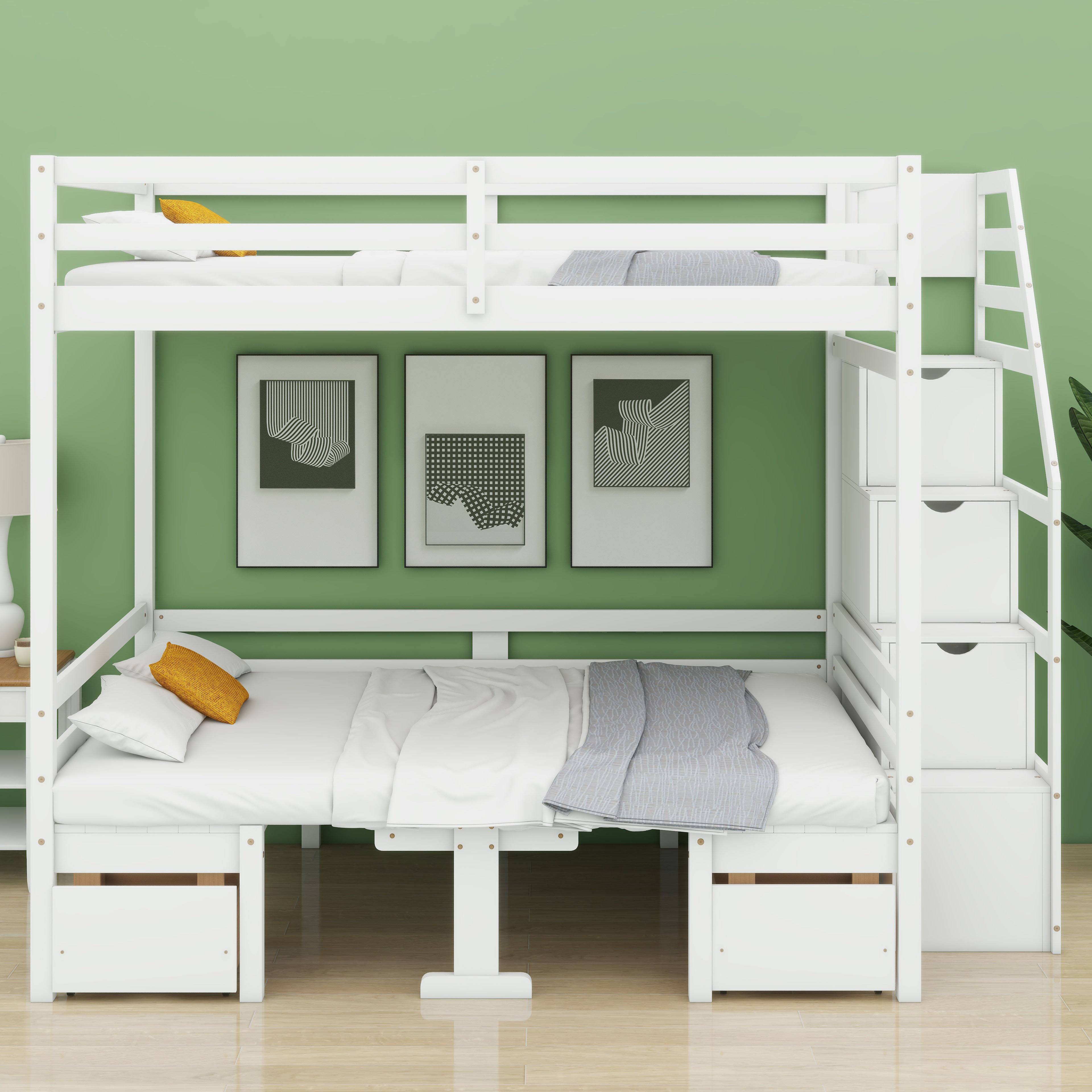 Harriet Bee Jahaud Full over Full Size Bunk, the Down Bed can be ...