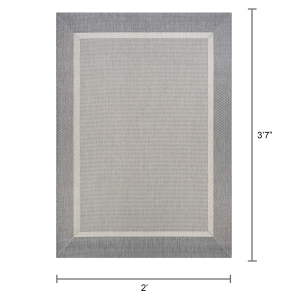 Latitude Run® Maliha Flatwoven Champagne Grey Indoor Outdoor Area Rug ...