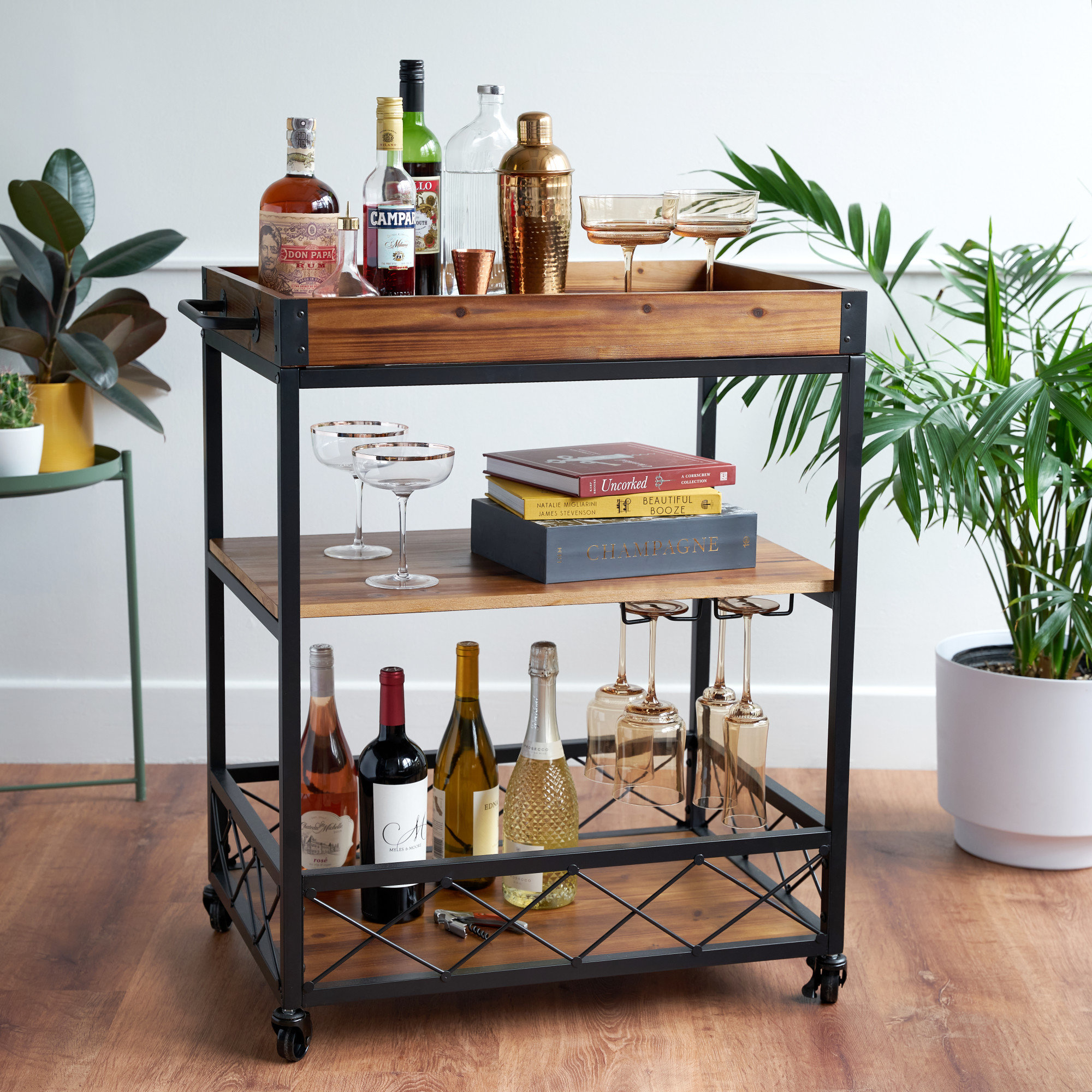 Twine Modern Manor Bar Cart & Reviews | Wayfair