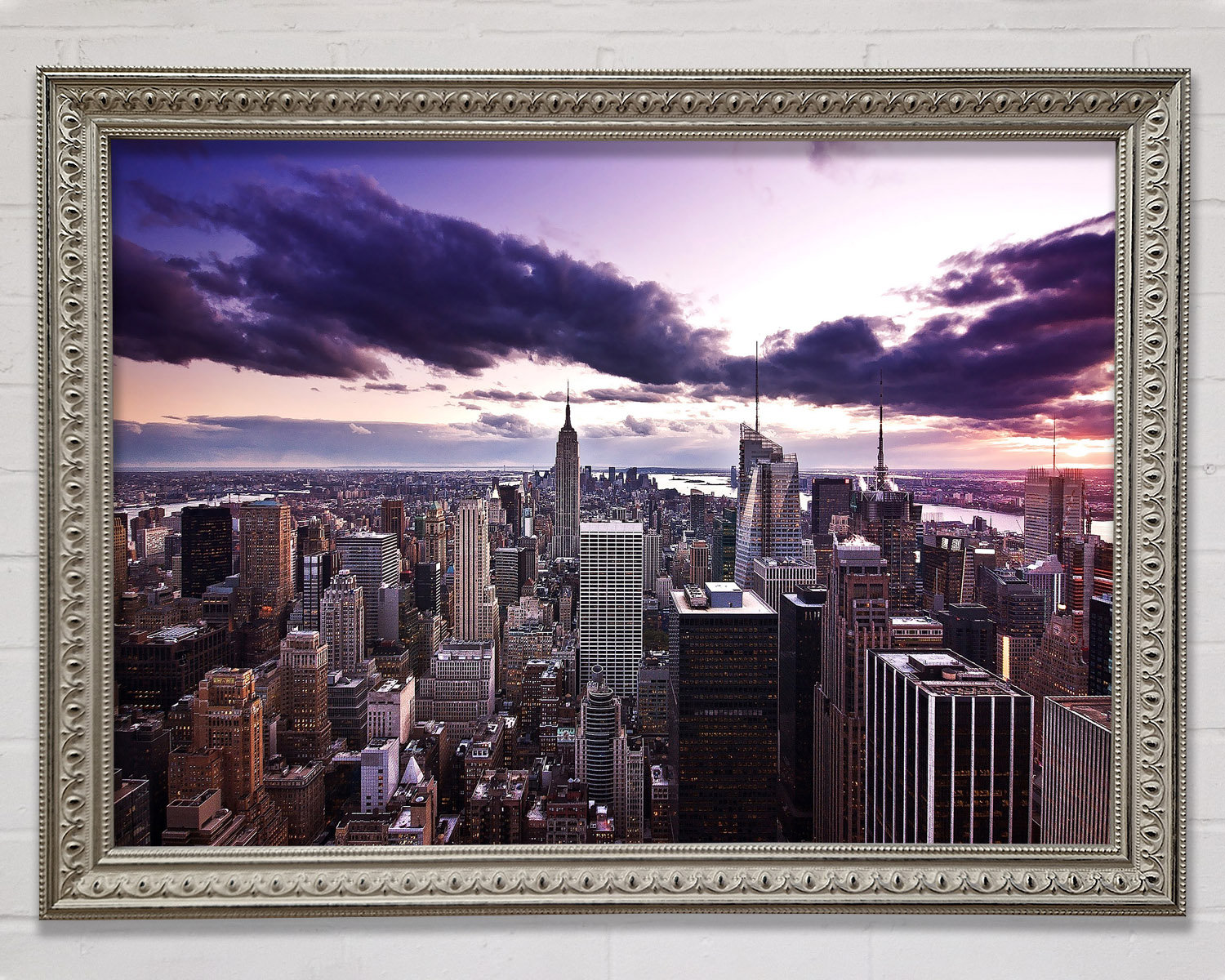 Bright Star Aerial View Of New York City At Dusk - Print | Wayfair.co.uk
