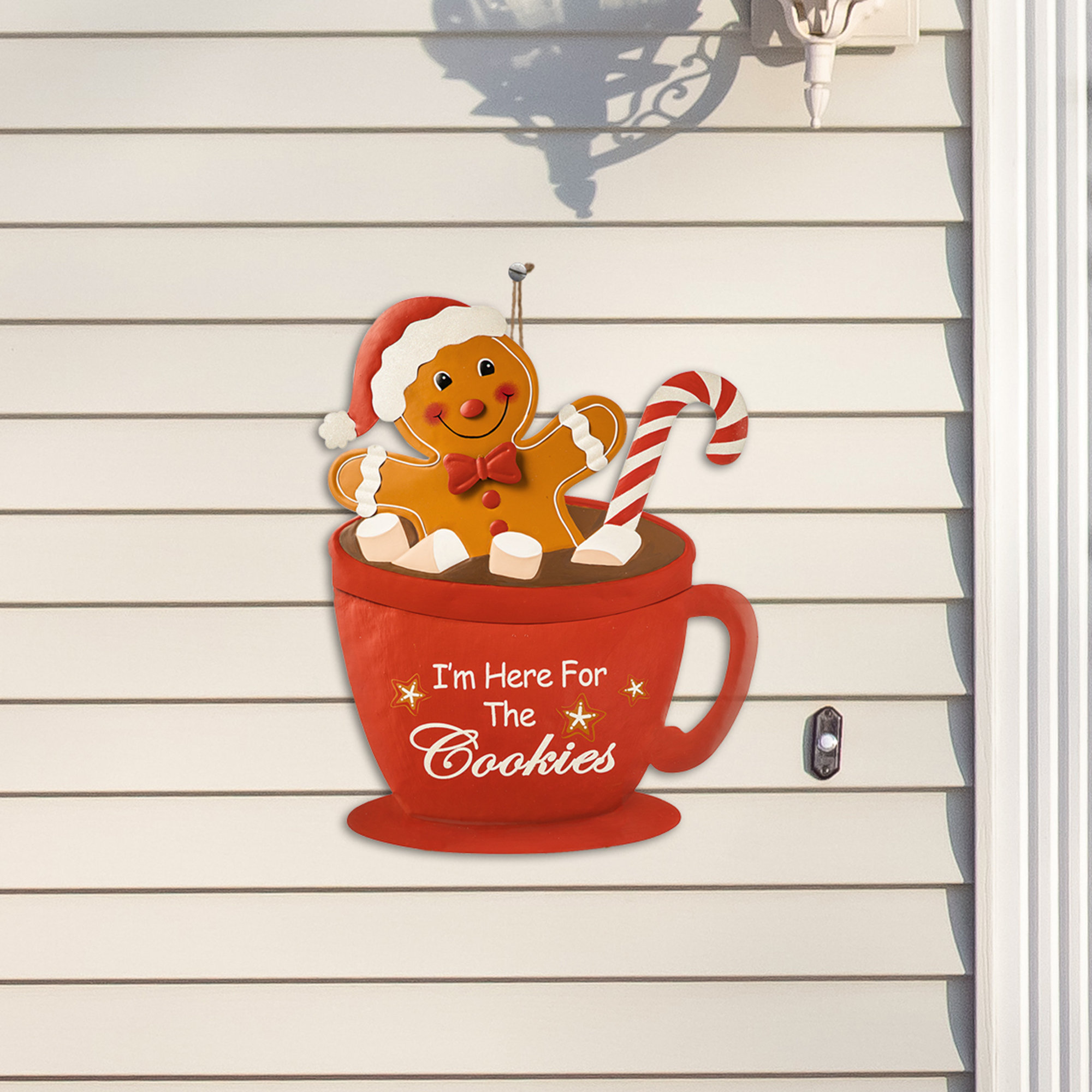 The Holiday Aisle® Jyrin Gingerbread Man in Coffee Mug Garden Stake ...