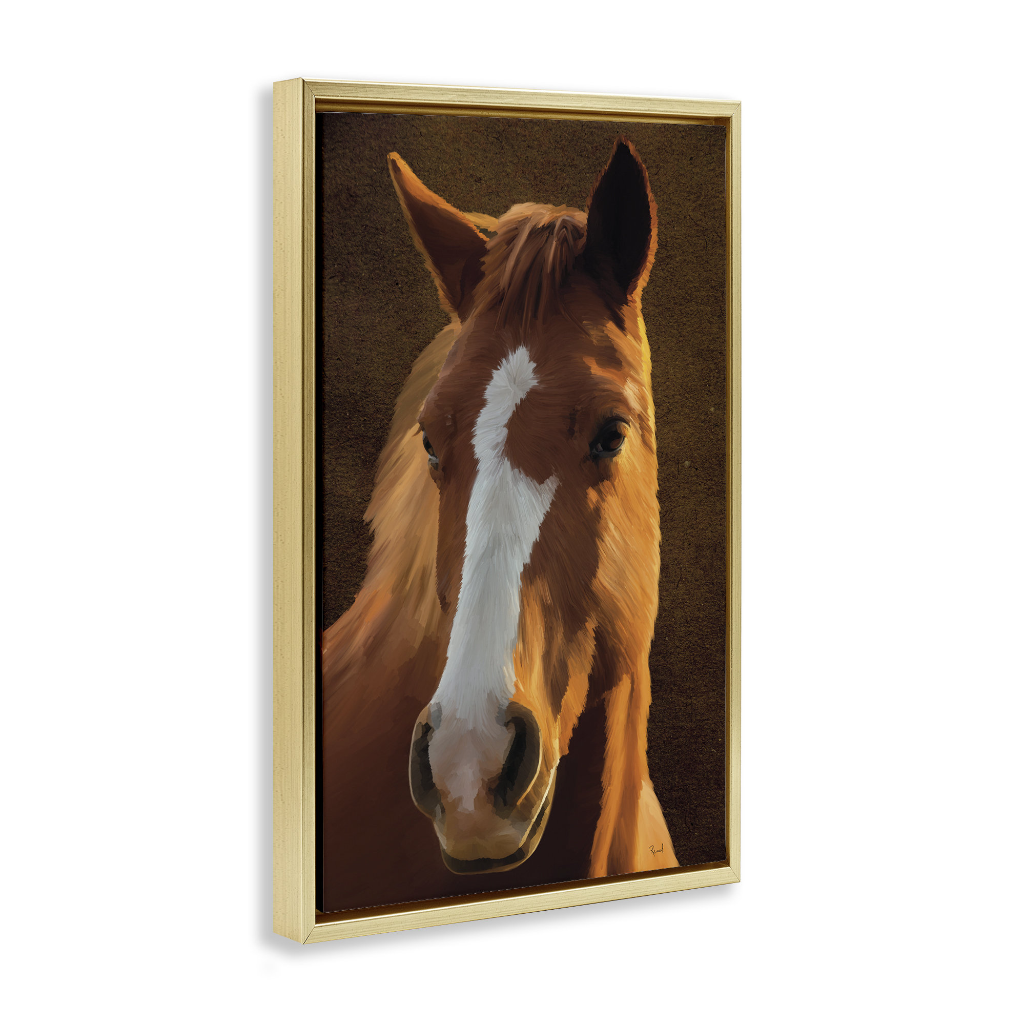 Loon Peak® Bella Horse Face Framed Floater Canvas by Renel Peters | Wayfair