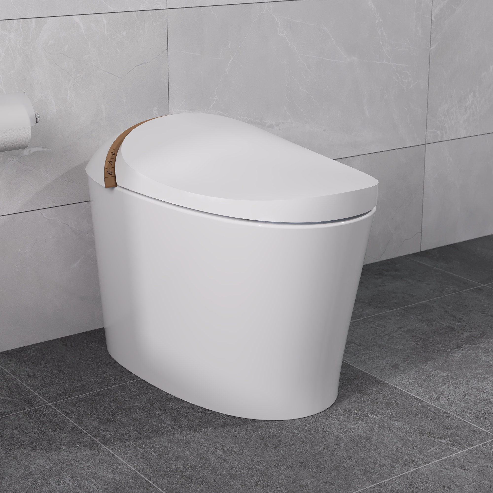 DeerValley Tankless Smart Elongated Toilet, Foot Flush, Seat Heating ...