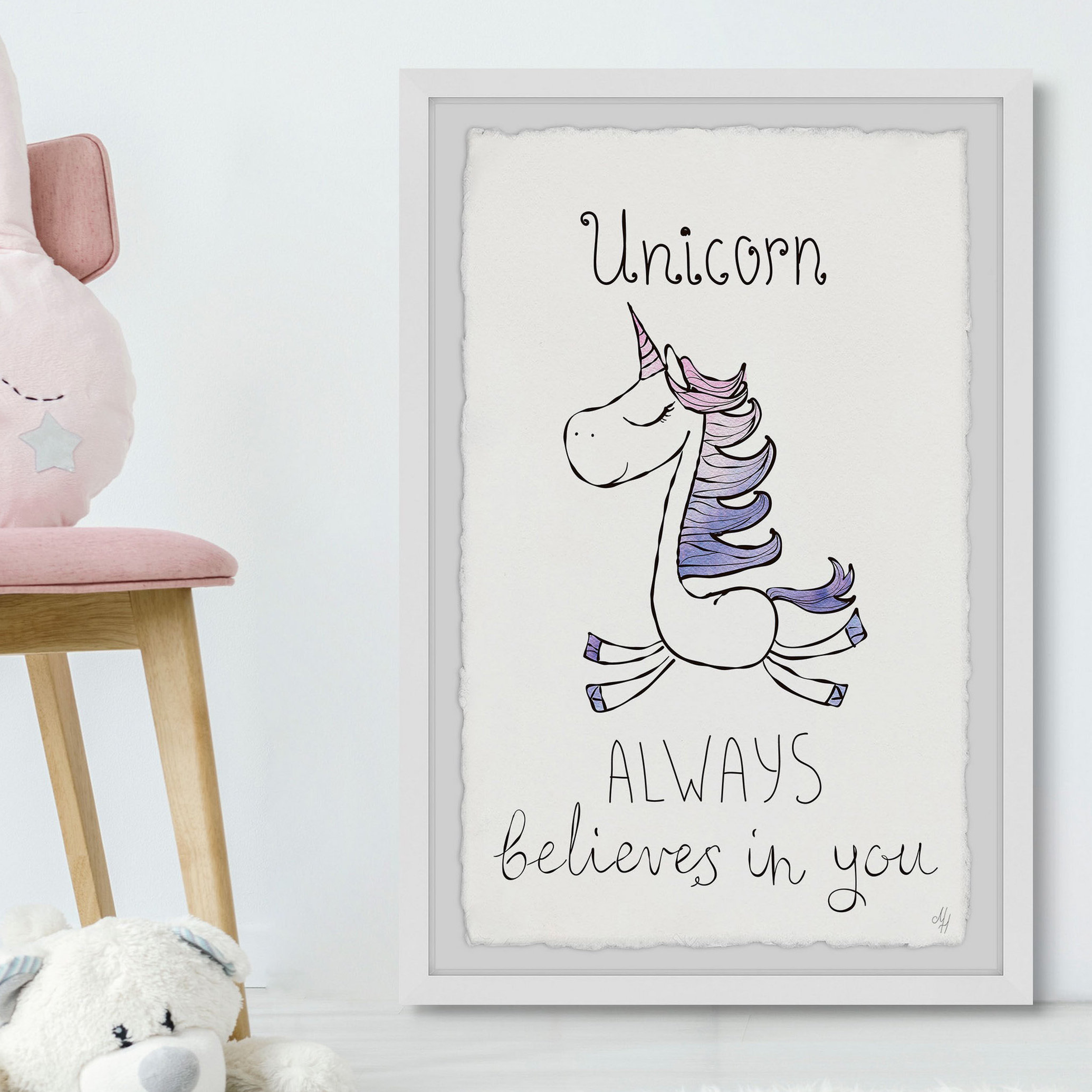 Isabelle & Max™ Kapono 'Unicorn Always Believes in You' Framed Print | Wayfair