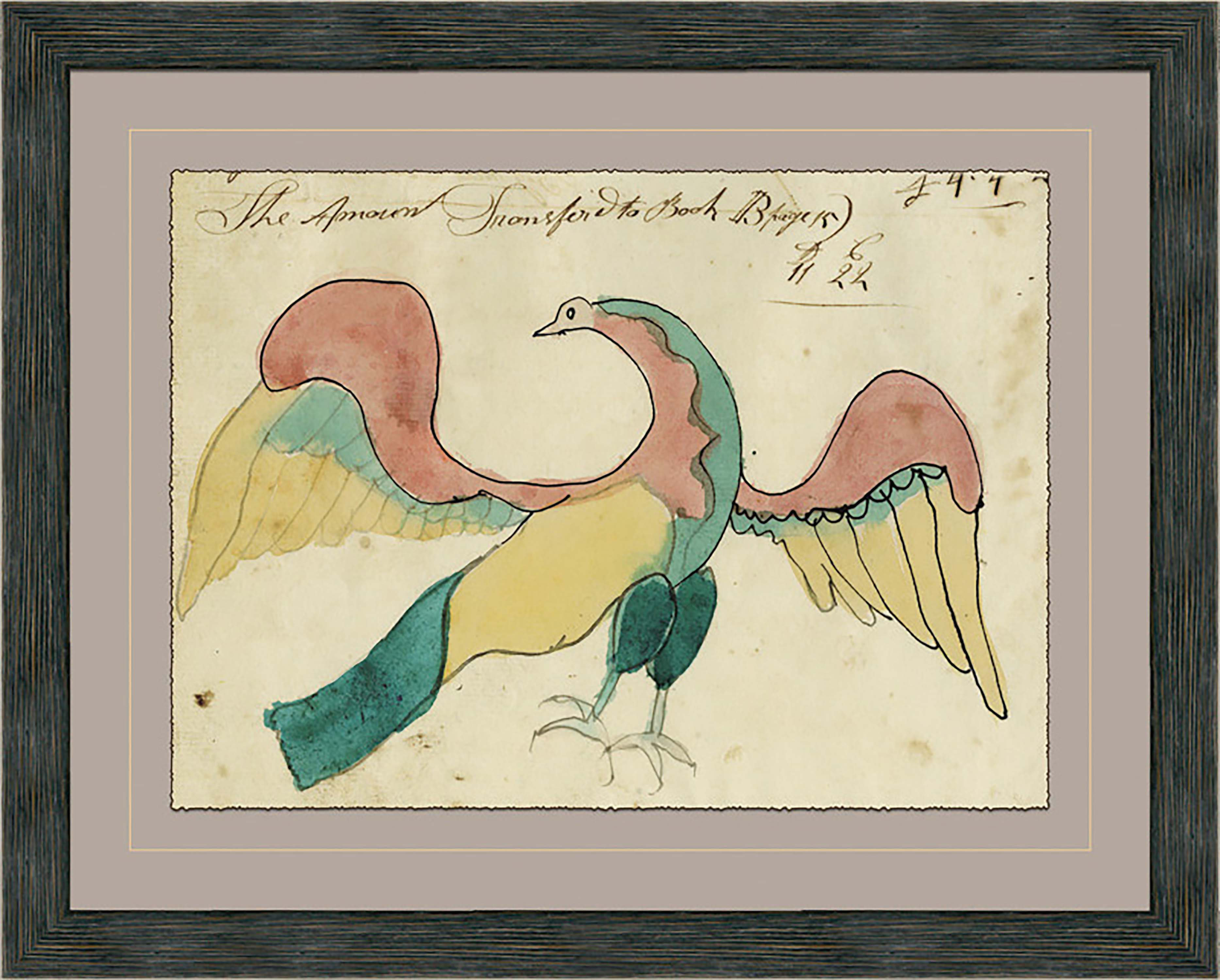 Soicher Marin 'American Eagle- Mennonite Ledger Drawing' Framed ...
