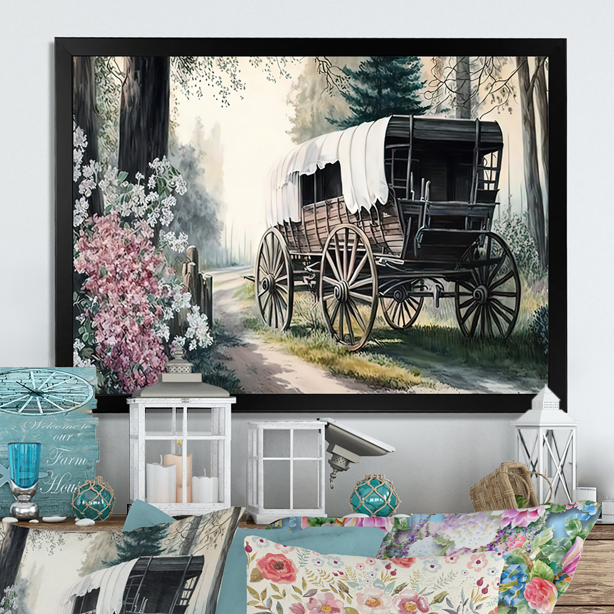 Design Art Flower Old Cottage Caravan II - Print on Canvas | Wayfair