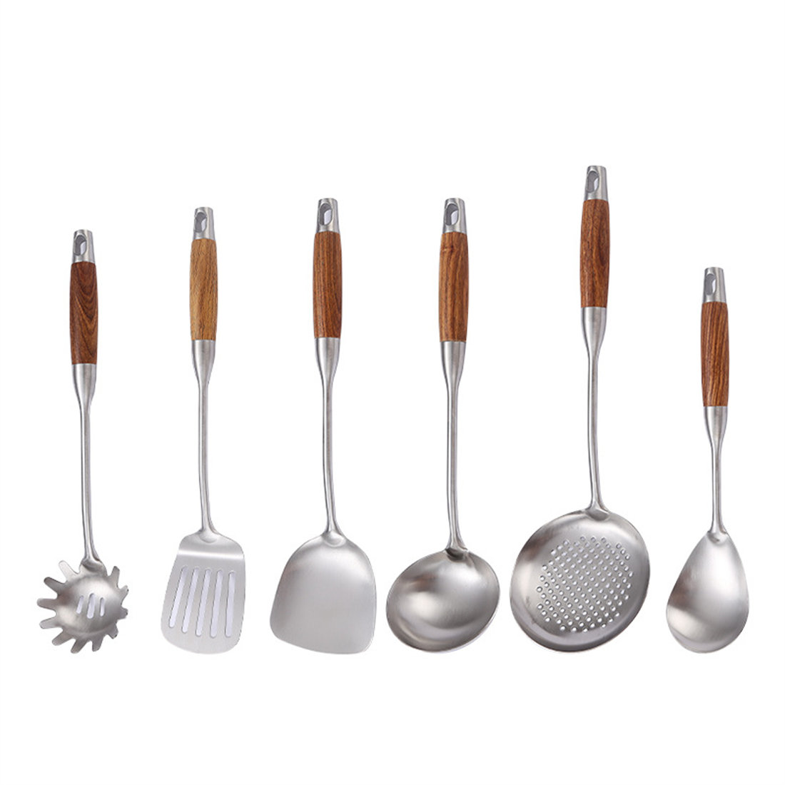 WKING 304 Stainless Steel Cooking Utensil Set - 6-Piece Premium ...