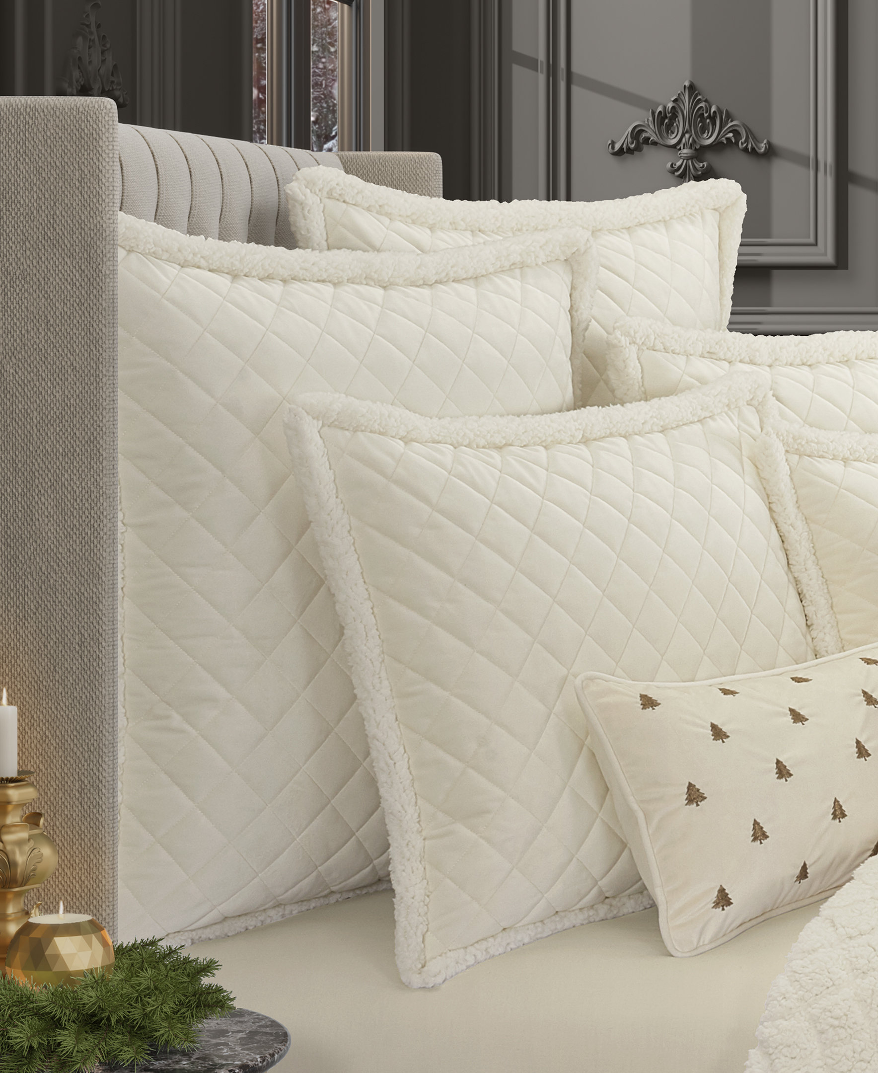 Five Queens Court COZY WINTER WHITE Polyester Sham | Wayfair