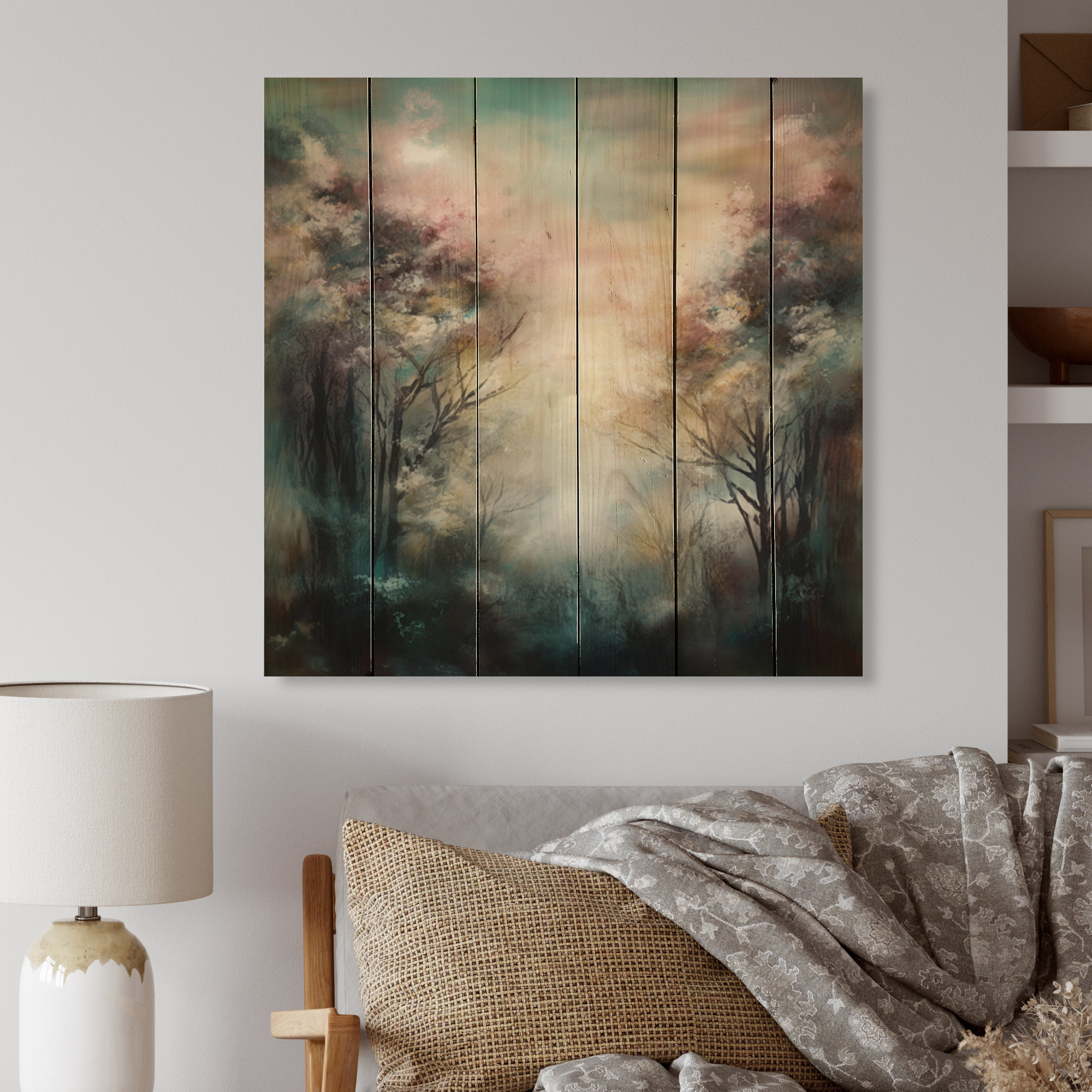 Red Barrel Studio Whimsical Trees II - Tree Floral Print on Natural ...