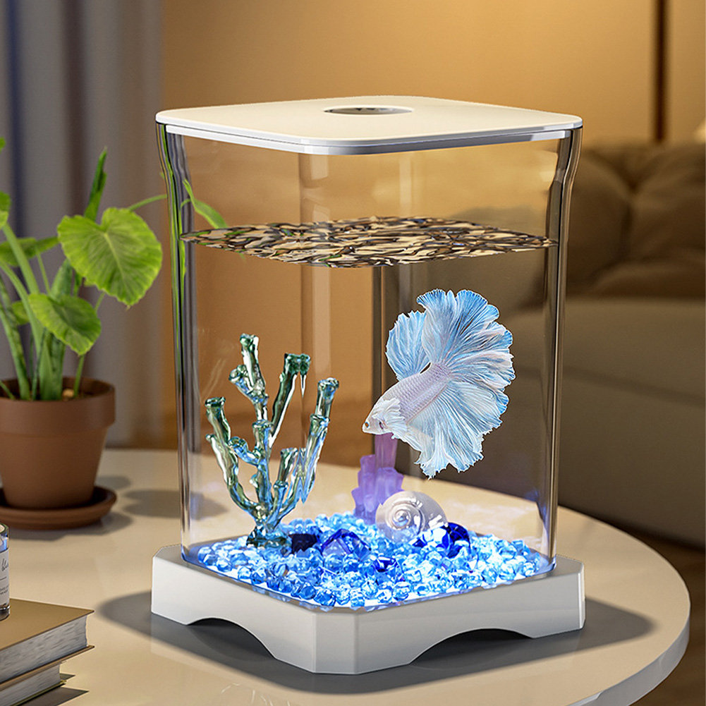 Ebern Designs Fish Tank, Betta Fish Tank, Aquarium Starter Kit, Mini ...