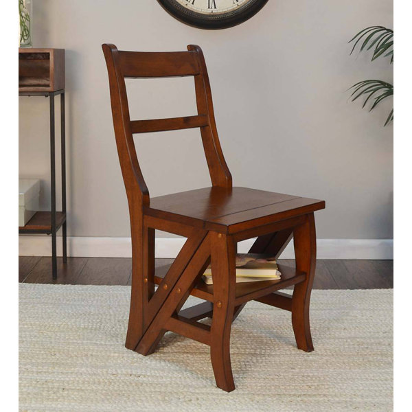 Plow & Hearth 3 - Step Wood Folding Small Step Ladder & Reviews | Wayfair