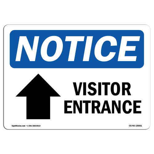 SignMission Visitor Entrance Sign with Symbol | Wayfair