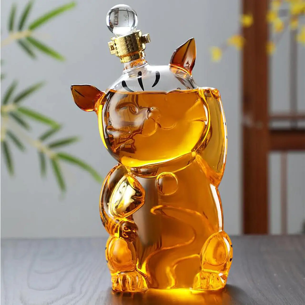 House of Hampton Cat Shaped Large Decanter With Airtight Stopper High ...