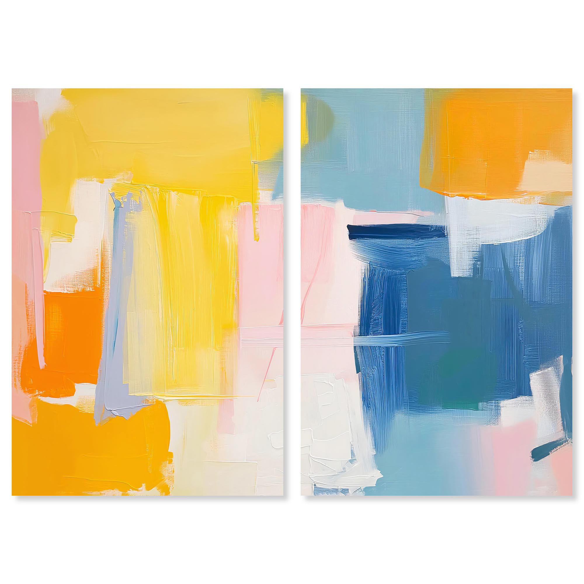 Art Remedy Skyward Radiance I Canvas Set of 2 Textured Abstracts by Art ...