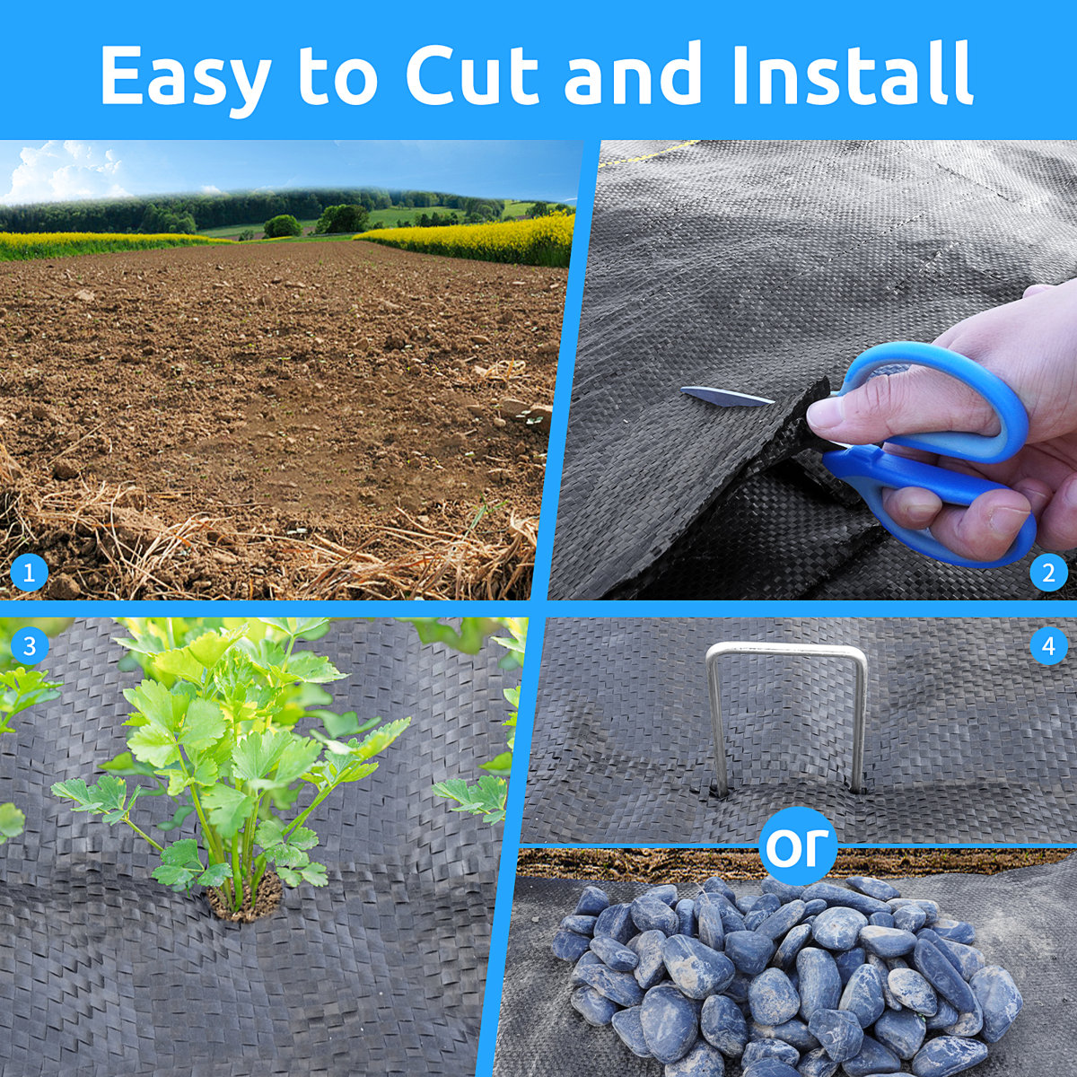 Artpuch Premium Weed Barrier Landscape Fabric Heavy Duty , Woven Weed ...