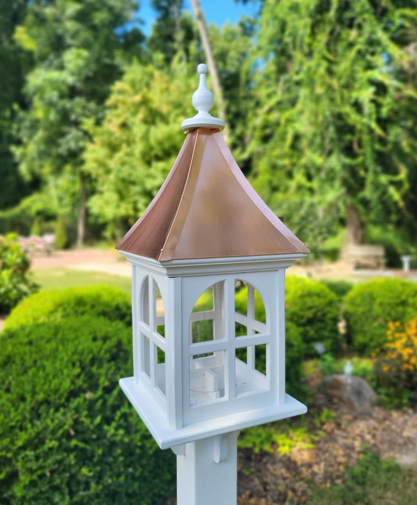 Arlmont & Co. Large Copper Roof Bird Feeder, Square Design - Wayfair Canada