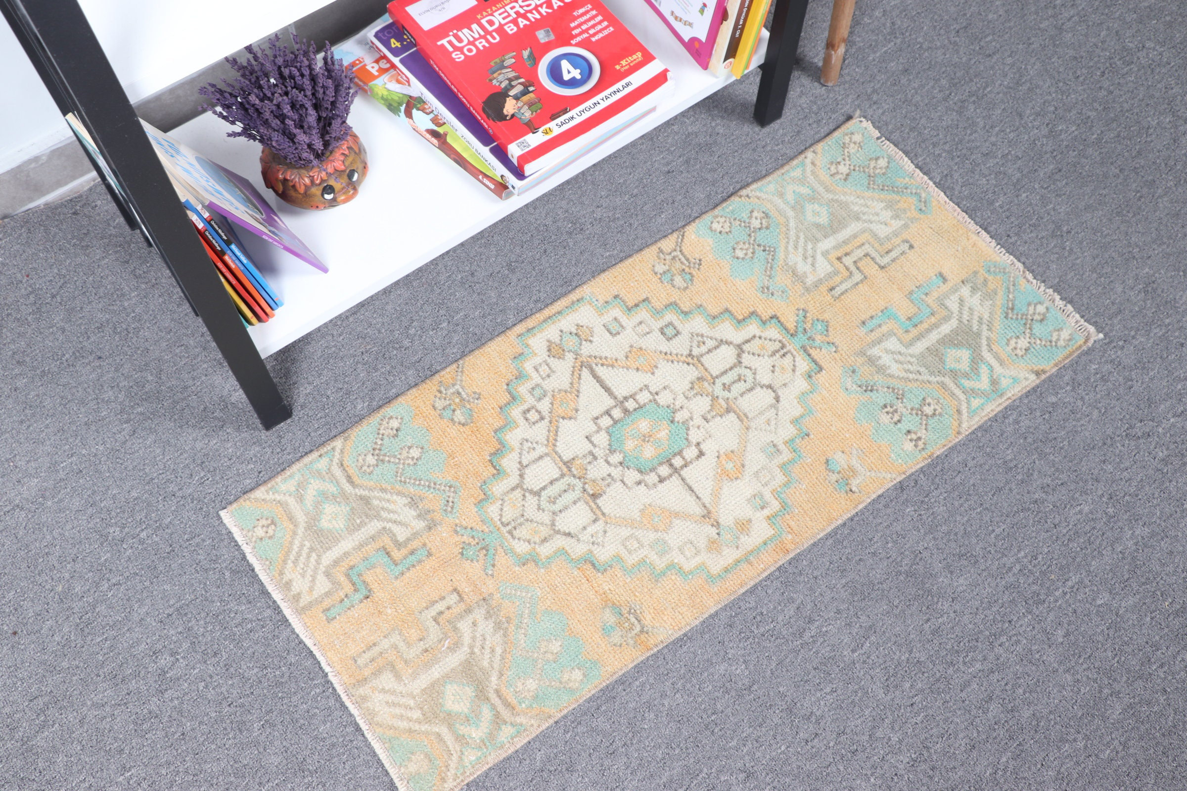 Bungalow Rose Vintage Turkish Small Wool Rug Perfect For Entryway With ...