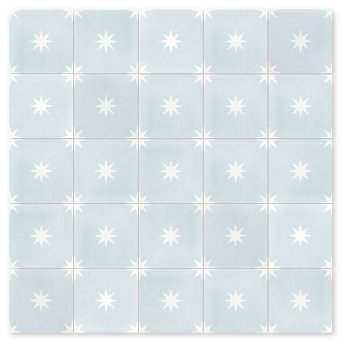 Villa Lagoon Tile 8" x 8" Straight Edge Cement Patterned Wall & Floor ...