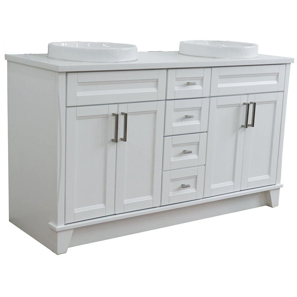 Hokku Designs Laurents 61'' Double Bathroom Vanity Set | Wayfair